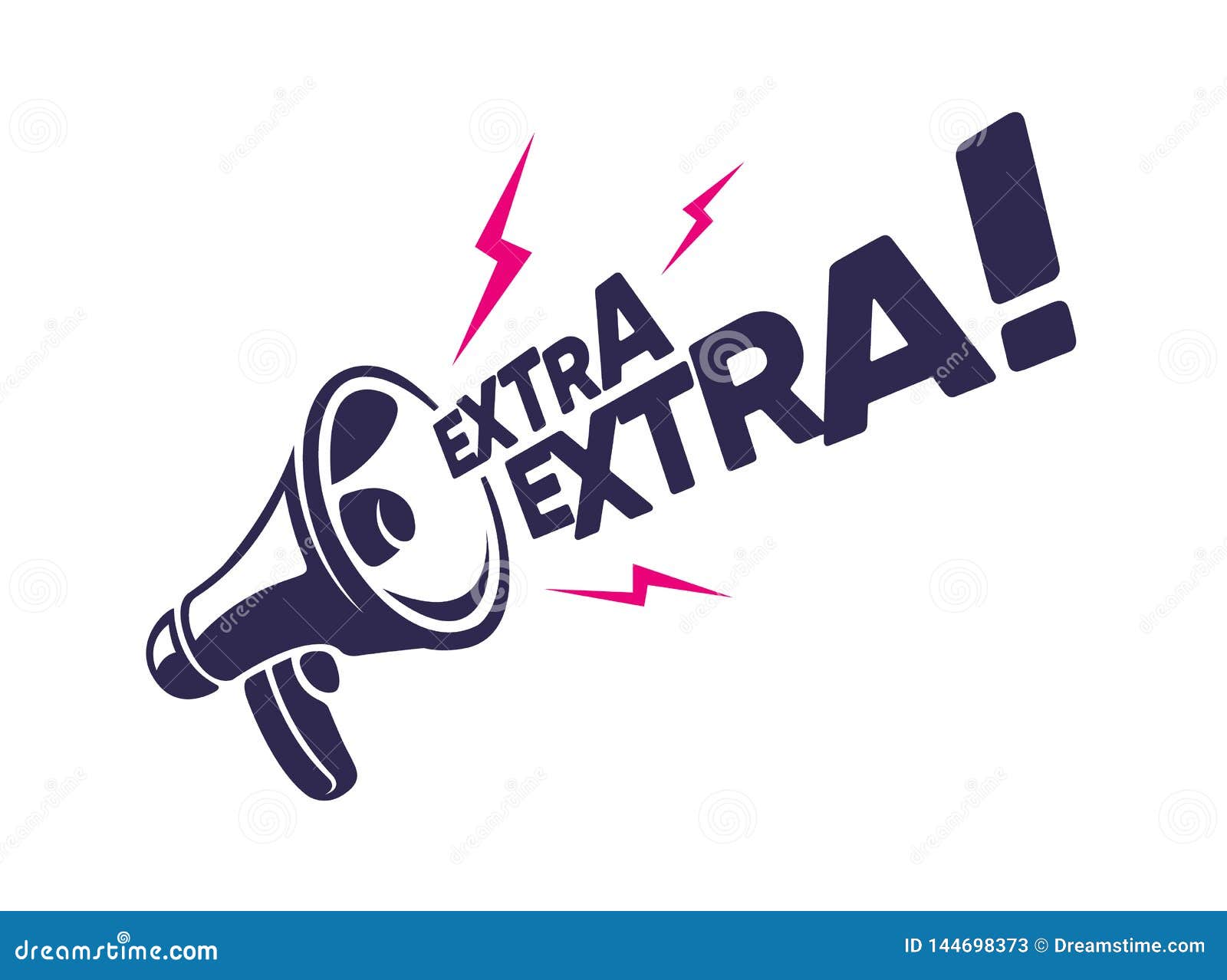 Megaphone with `Extra Extra` Message Stock Vector - Illustration of ...