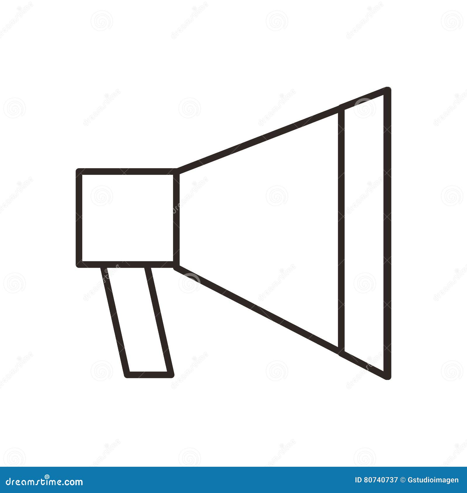 Megaphone flat line icon stock vector. Illustration of linear - 80740737