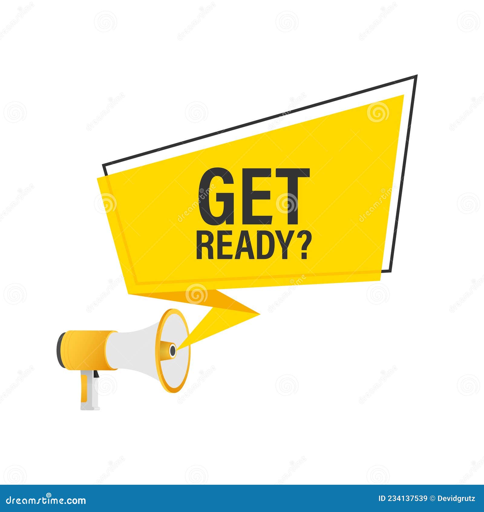 Megaphone with Get Ready. Megaphone Banner. Web Design Stock Vector ...