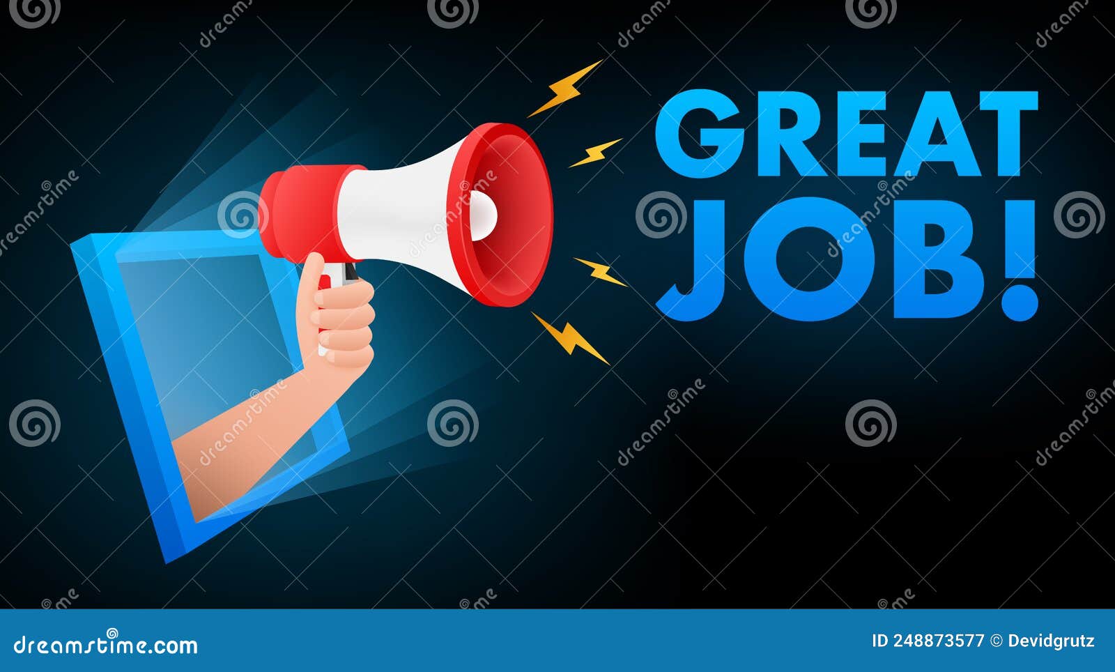 Megaphone with Great Job. Megaphone Banner. Web Design. Stock Vector ...
