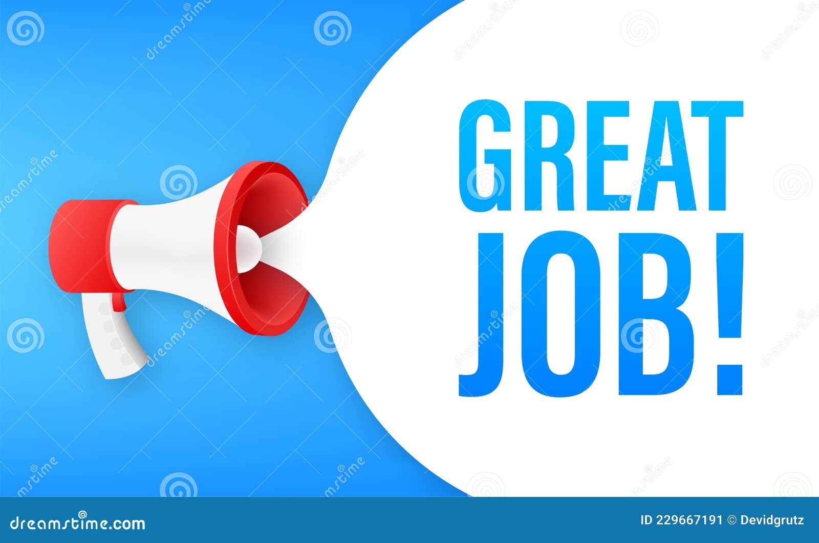 Megaphone with Great Job. Megaphone Banner. Web Design. Vector Stock ...