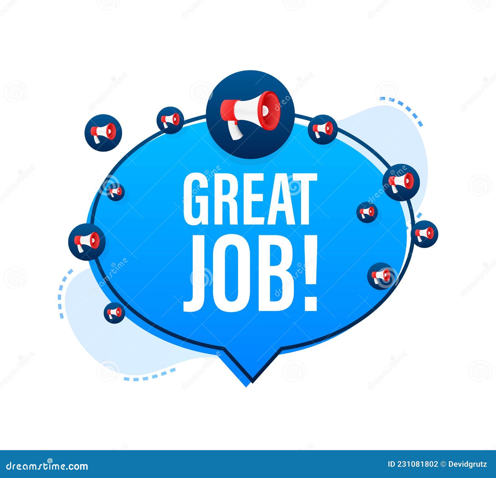 Megaphone with Great Job. Megaphone Banner. Web Design. Vector Stock ...