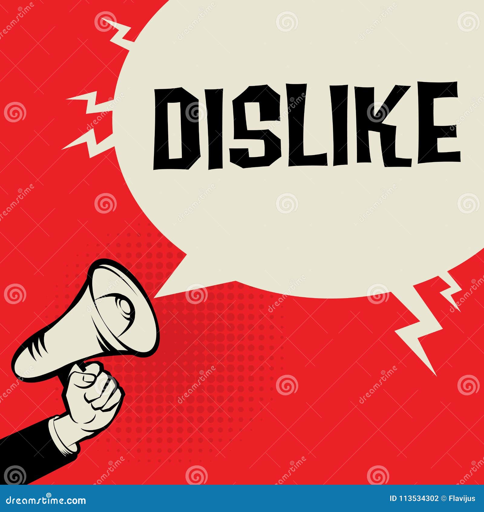 Megaphone Hand, Business Concept with Text Dislike Stock Vector ...