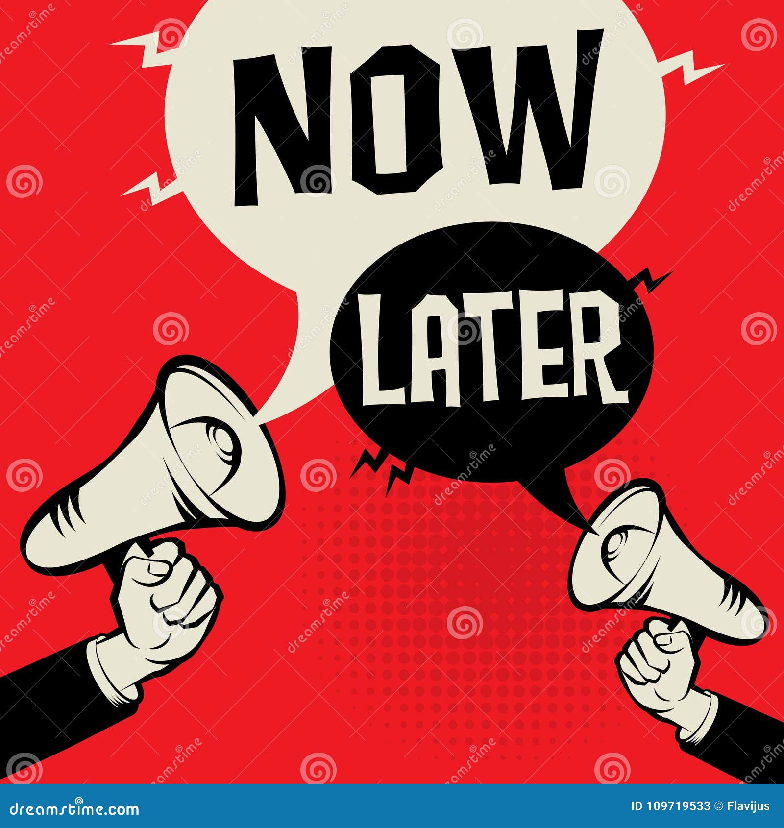 Megaphone Hand Business Concept with Text Now Versus Later Stock Vector ... Megaphone Hand Business Concept with Text Now Versus Later Stock Vector ...