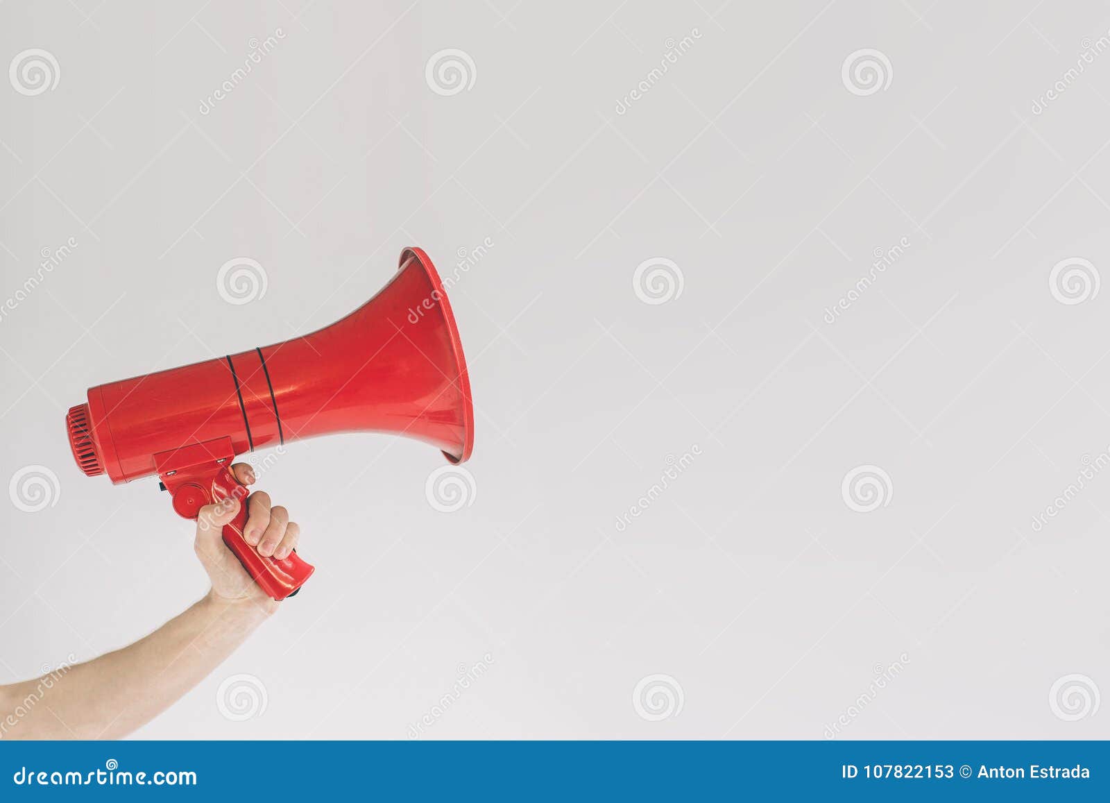 Megaphone Hand Close Up Over Background Stock Image - Image of scream ...