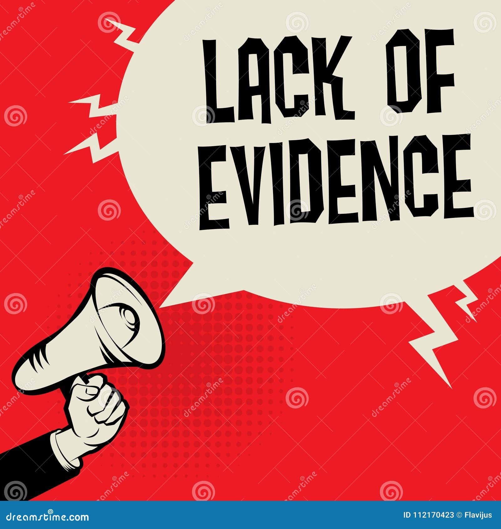 Megaphone Hand Concept Lack of Evidence Stock Vector - Illustration of ...