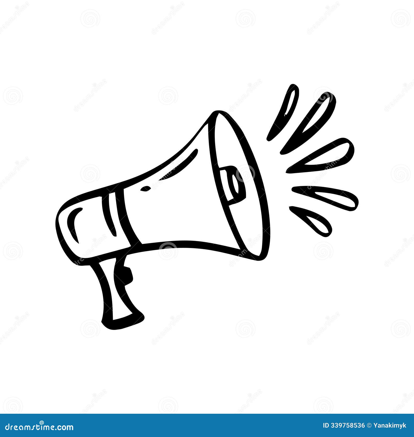 Megaphone Hand Drawn Line. Doodle Loudspeaker Icon Stock Vector ...