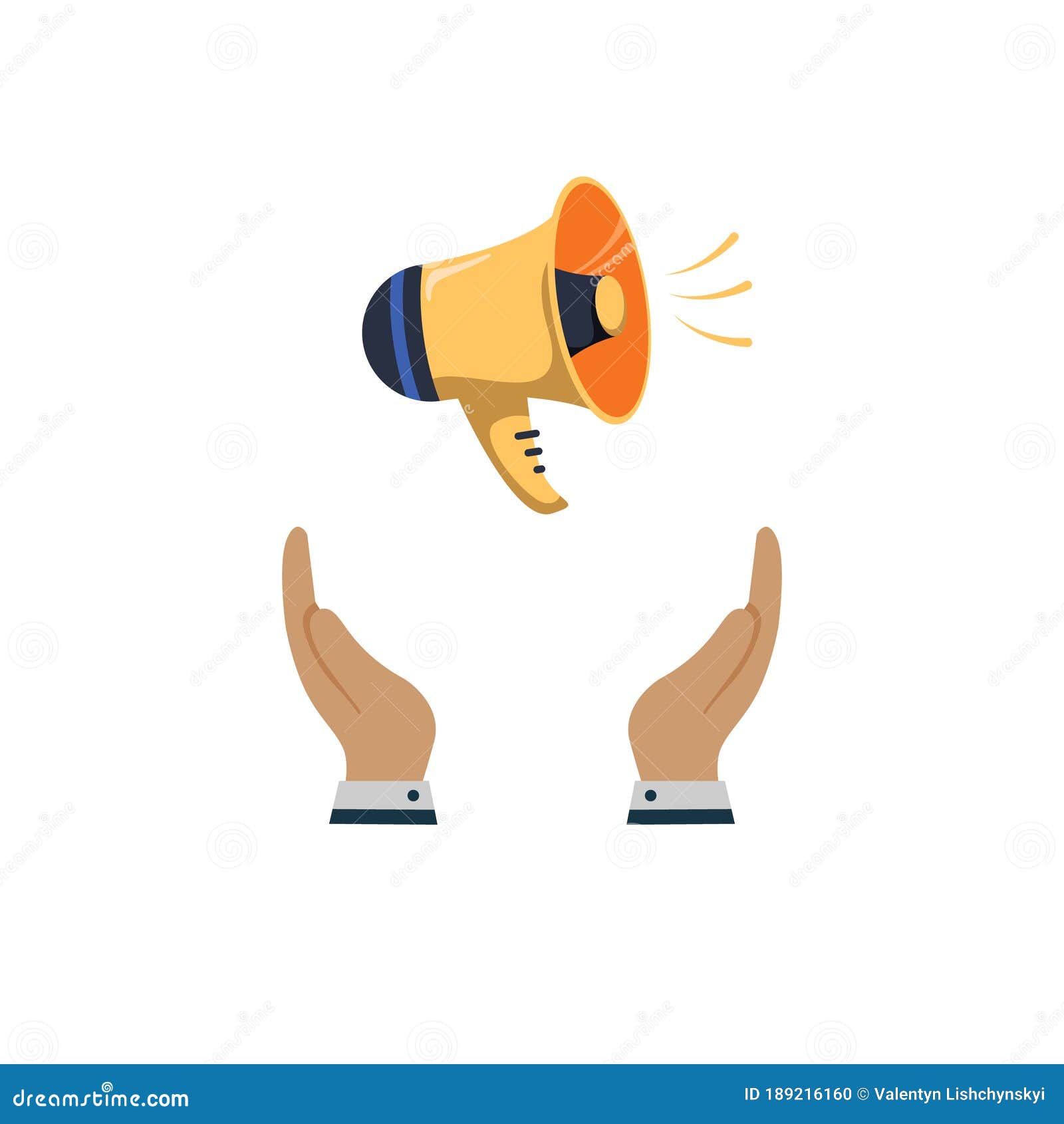 Megaphone in Hand Icon. Vector Symbol in Flat Design Stock Vector ...