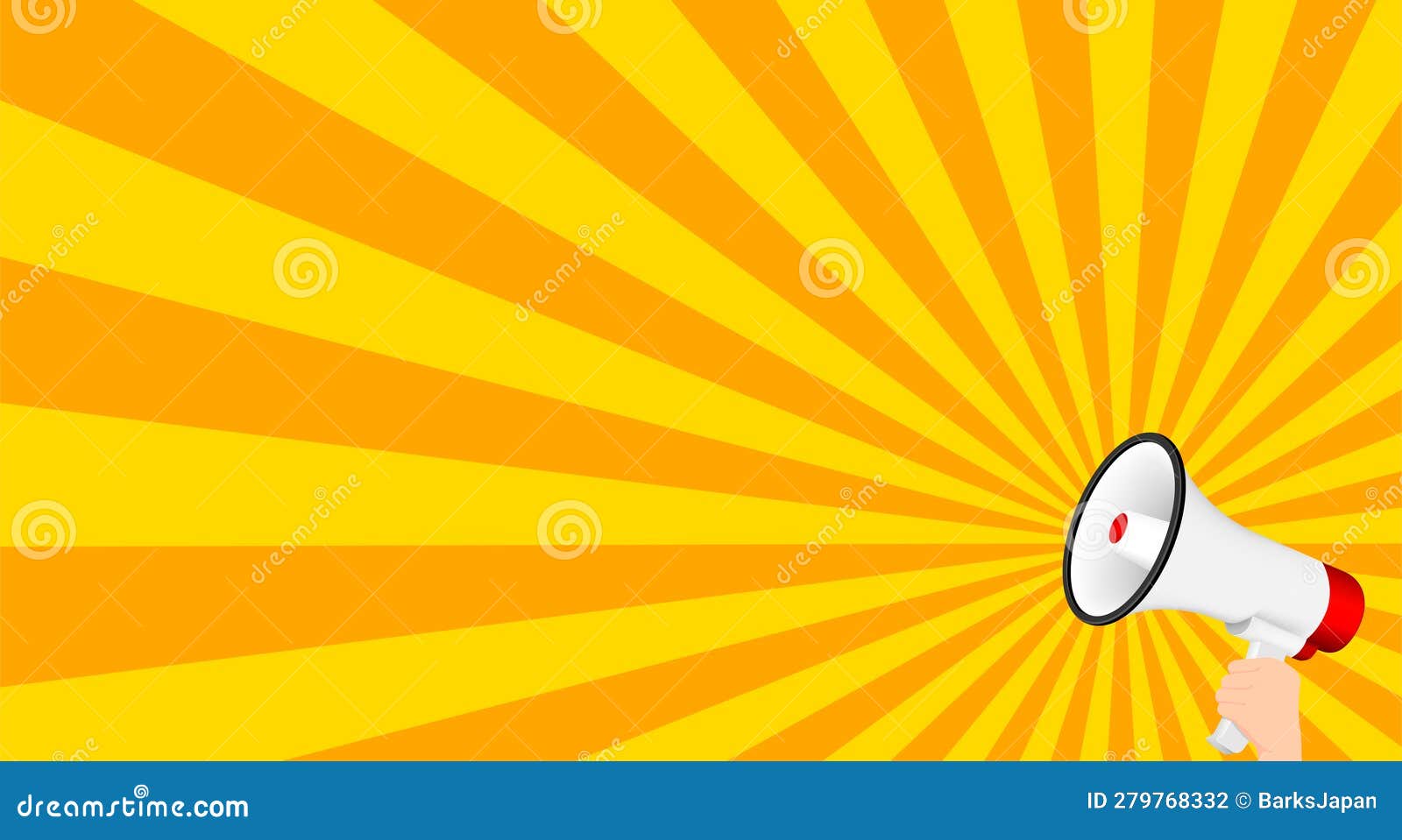 Megaphone and Hands Banner Vector Illustration Stock Vector ...