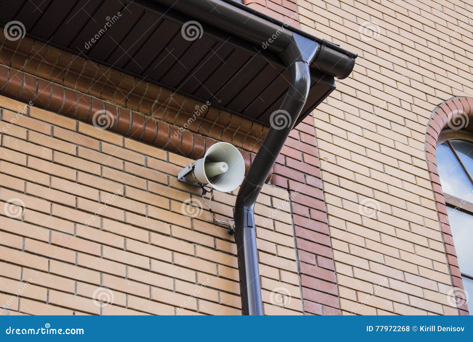 Megaphone Hanging on a Brick Wall Stock Photo - Image of isolated ...