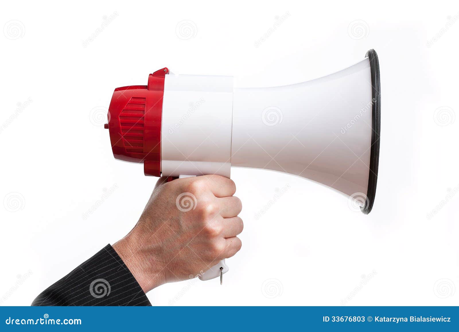 Megaphone held in hand stock image. Image of business - 33676803
