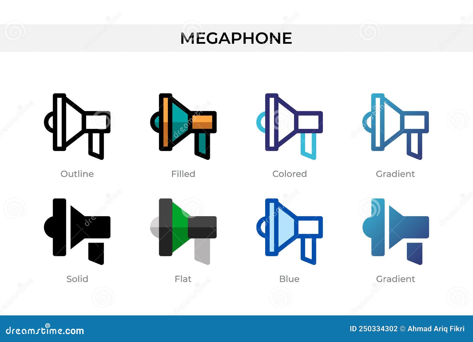 Megaphone Icon in Different Style. Megaphone Vector Icons Designed in ...