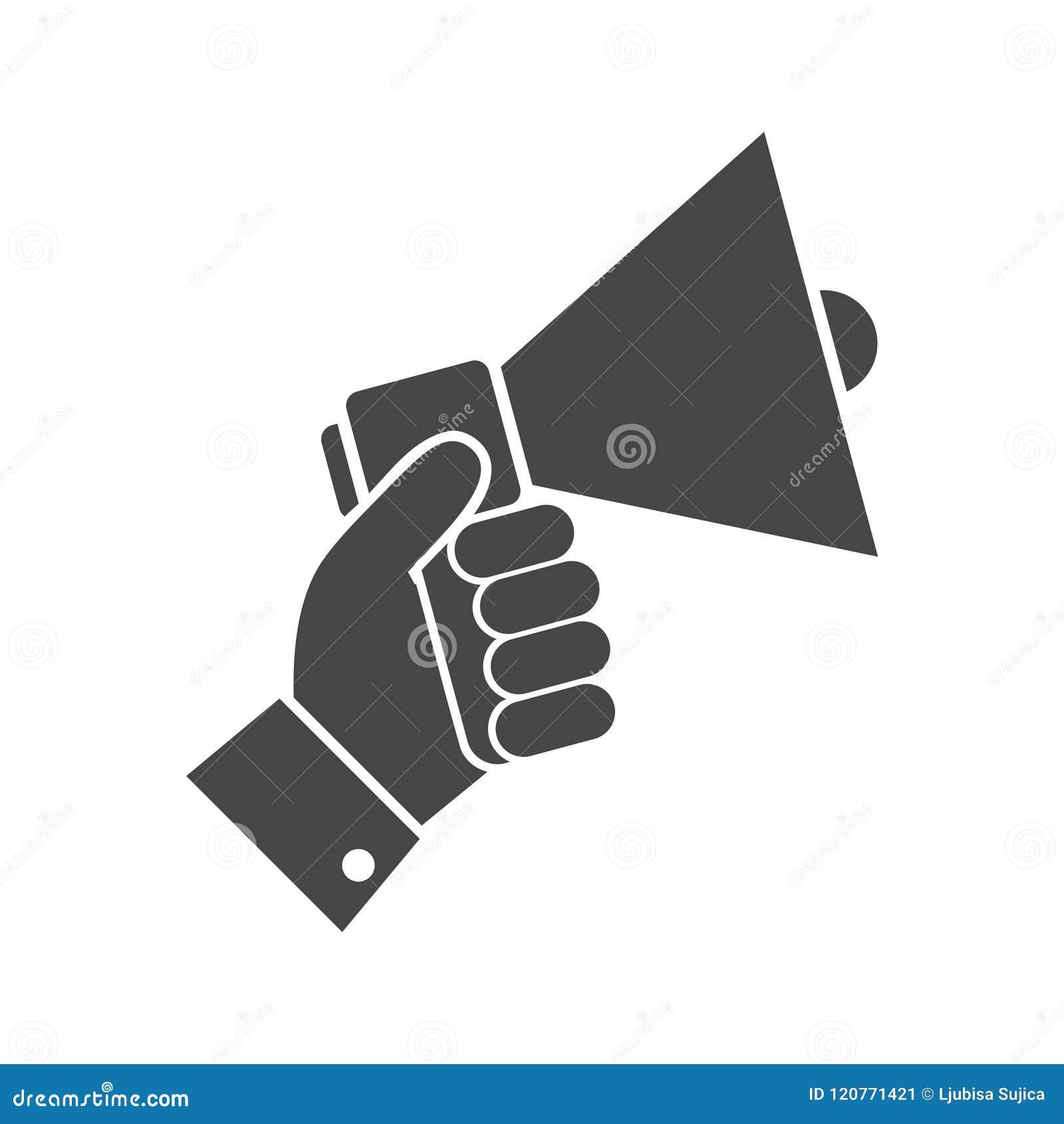 Megaphone Icon, Hand with Speaker Stock Illustration - Illustration of ...