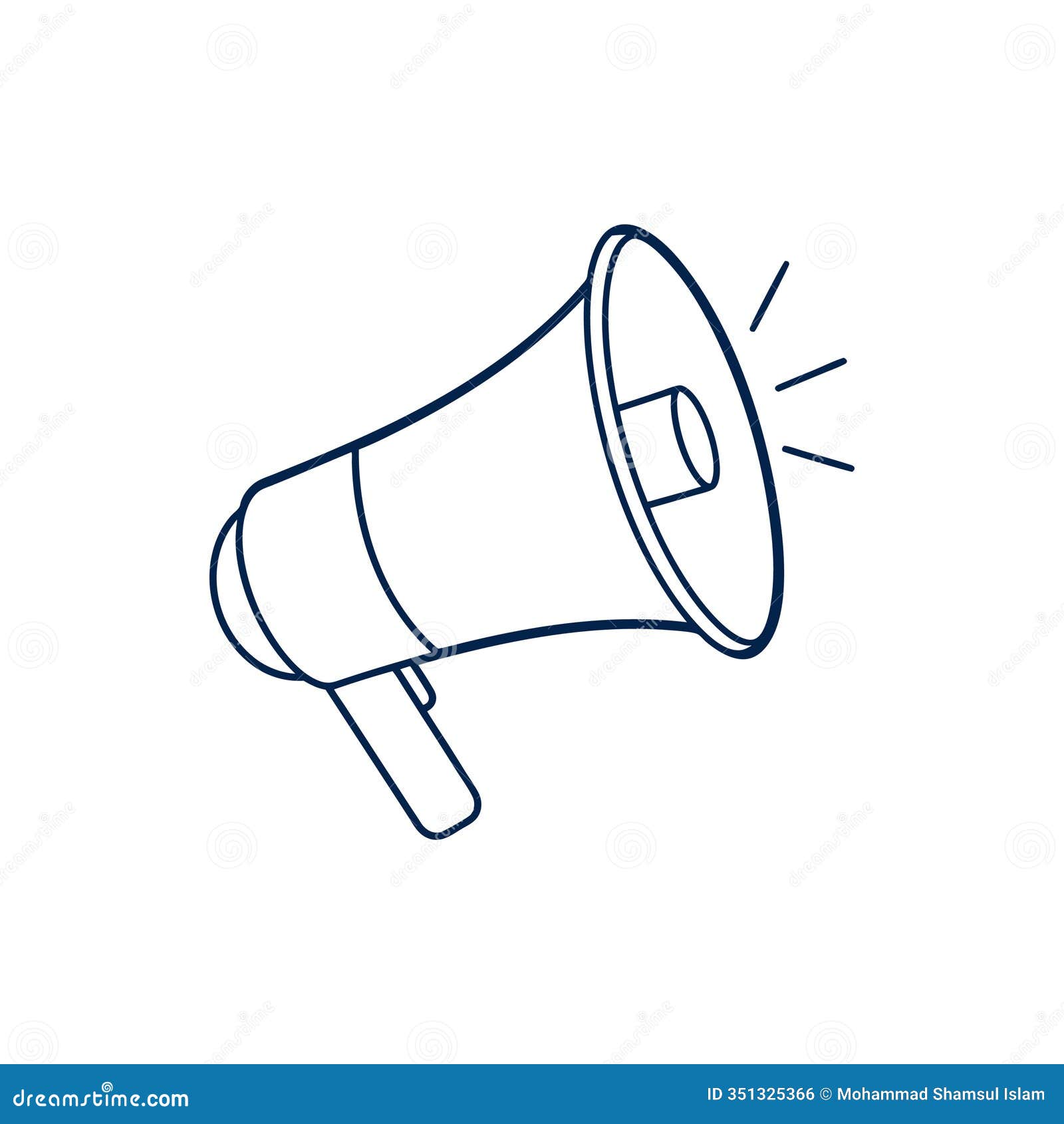 Megaphone Icon in Line Art Style Stock Illustration - Illustration of ...