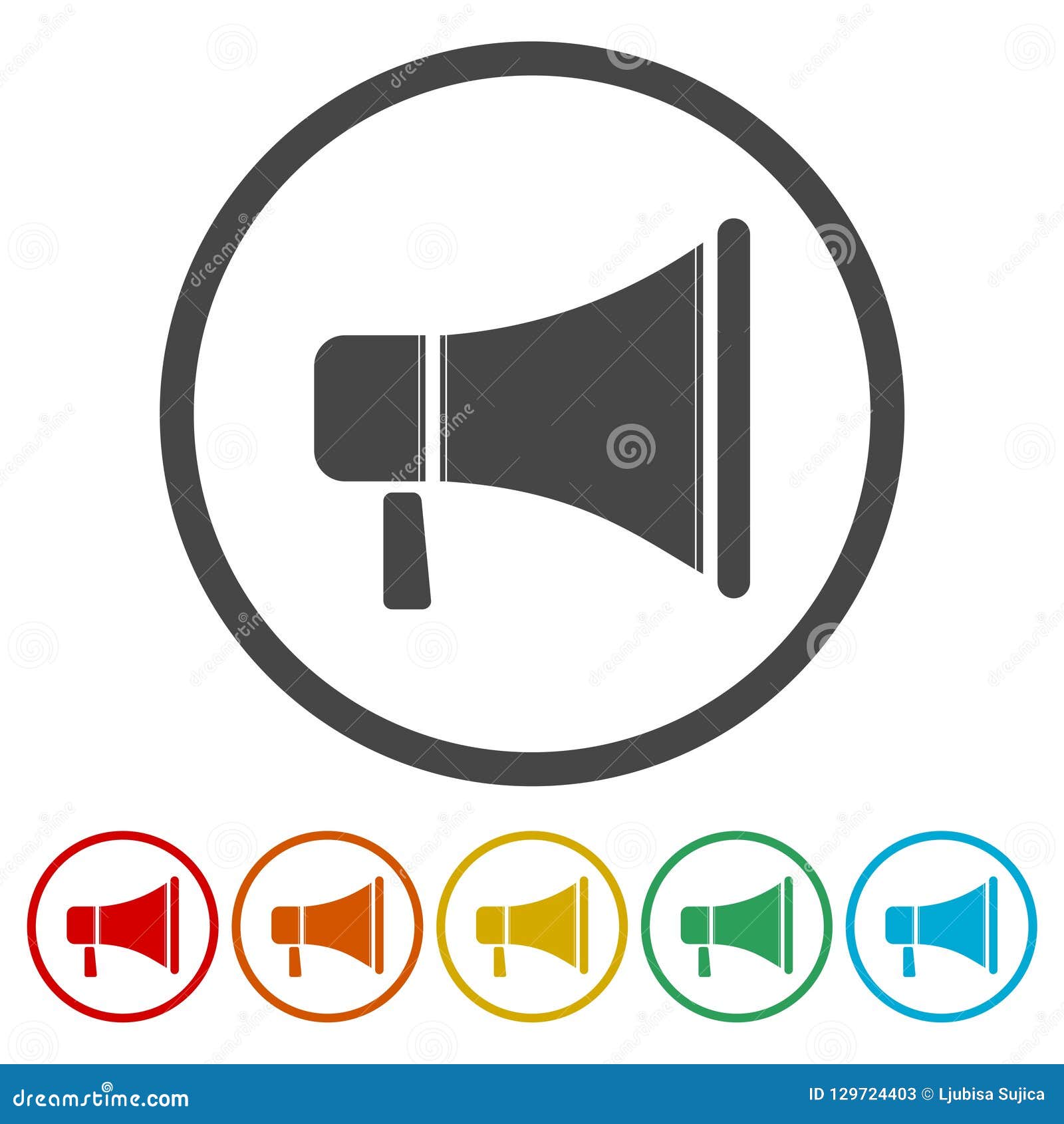 Megaphone Icon. Loudspeaker Strike Symbol Stock Vector - Illustration ...
