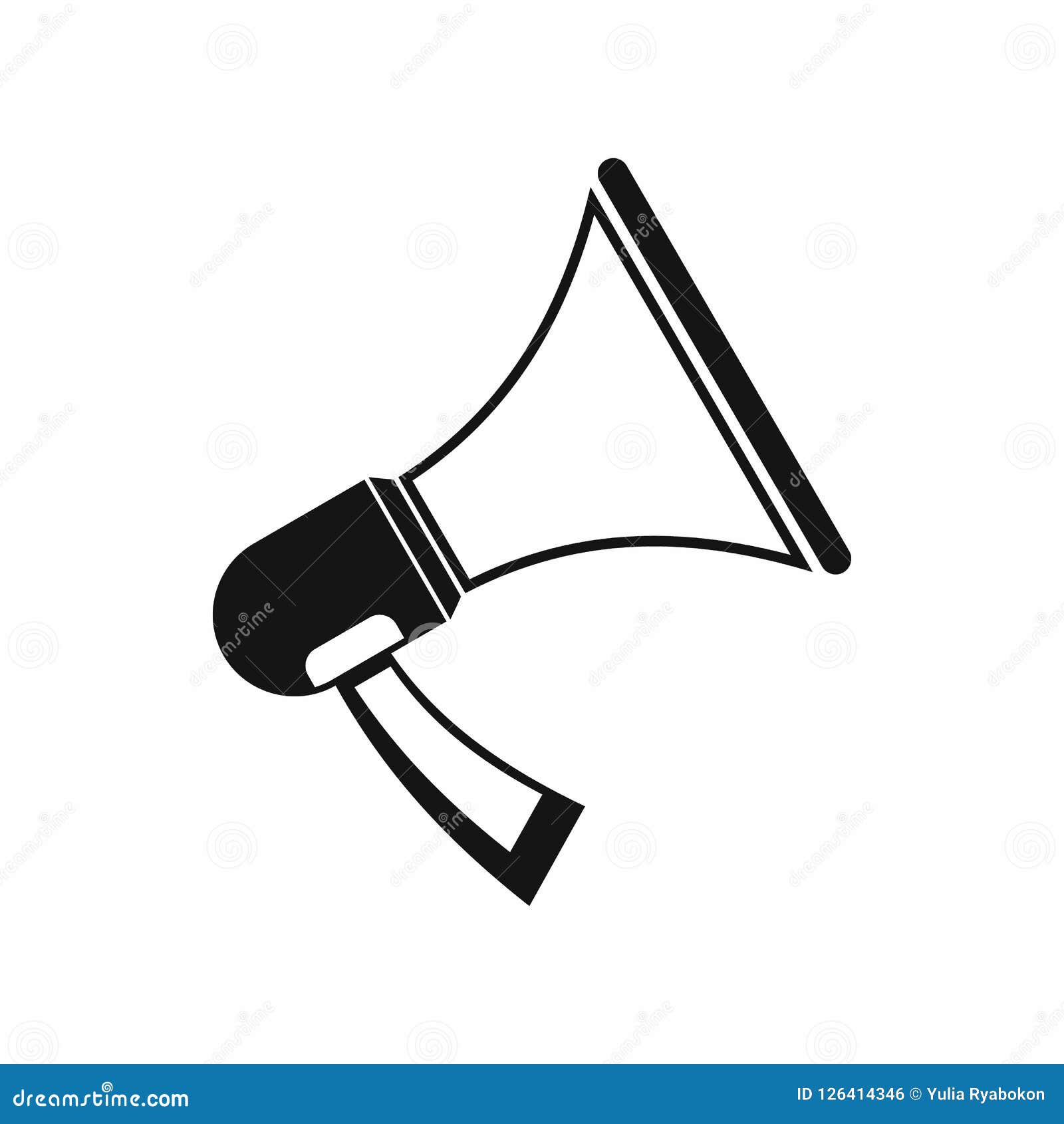 Megaphone Icon in Simple Style Stock Illustration - Illustration of ...
