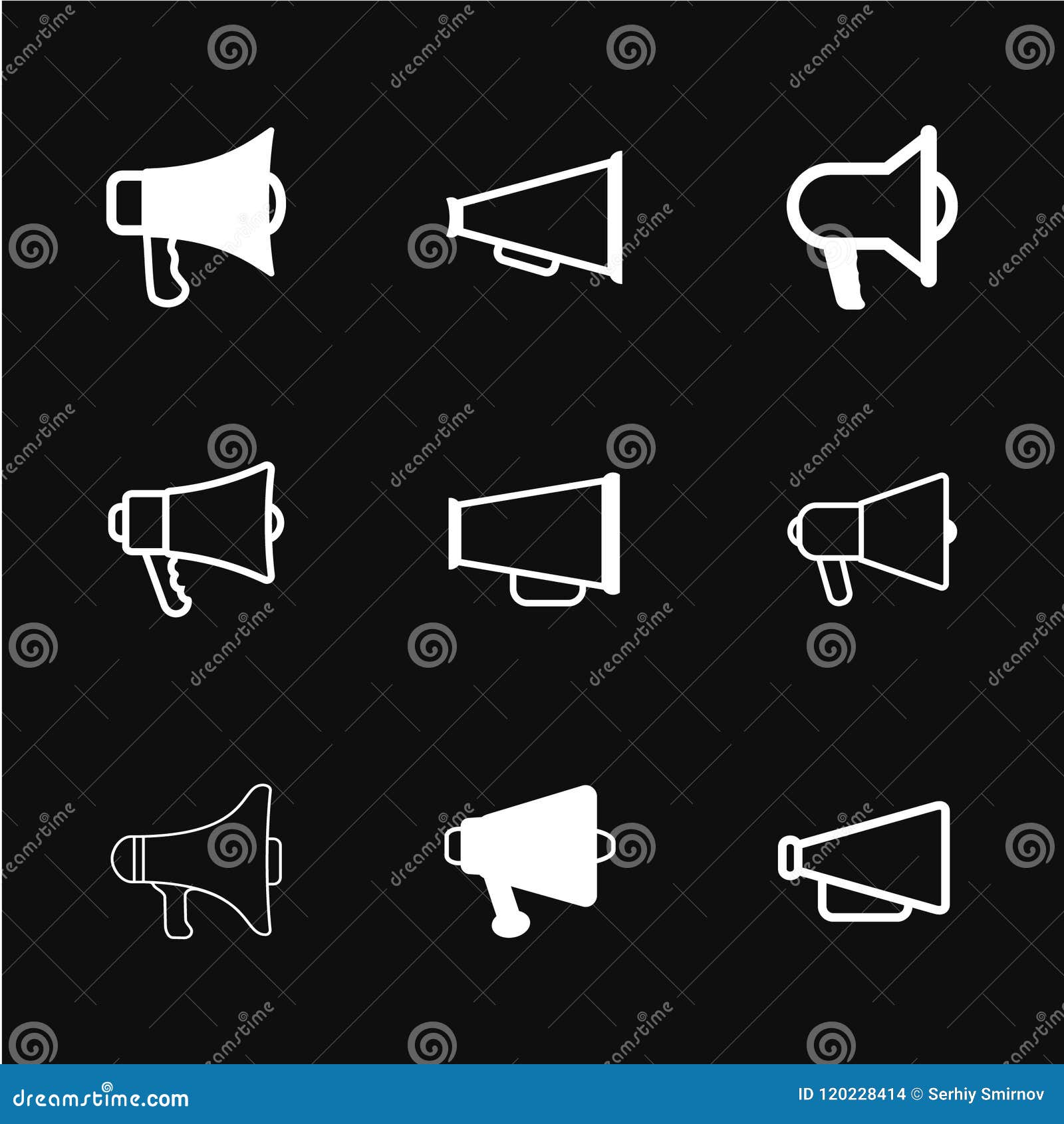Megaphone icon vector stock illustration. Illustration of microphone ...