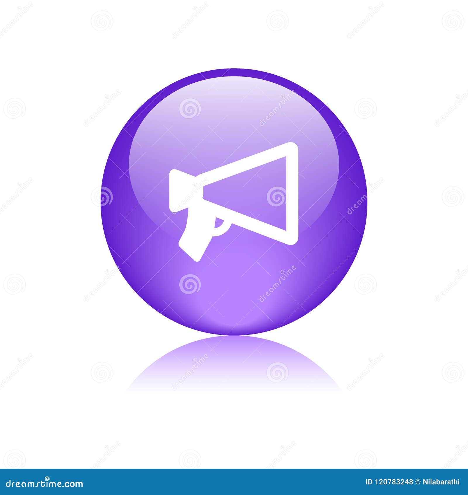 Megaphone icon web button stock illustration. Illustration of megaphone ...