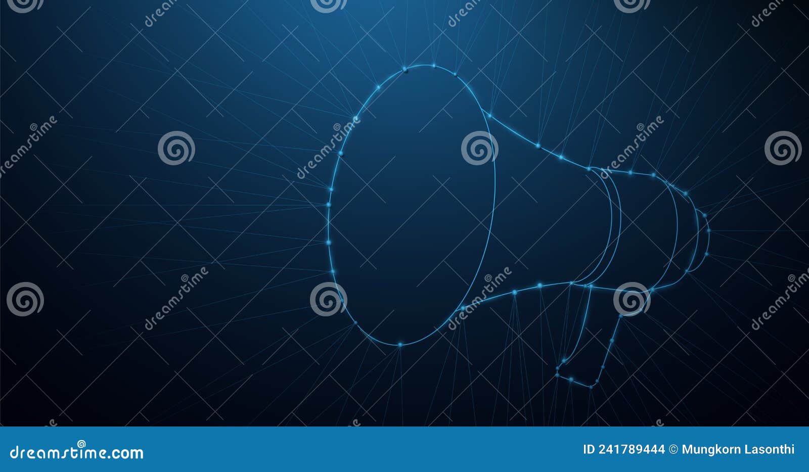 Megaphone Icons Form Lines, Triangles, and Particle Style Designs ...