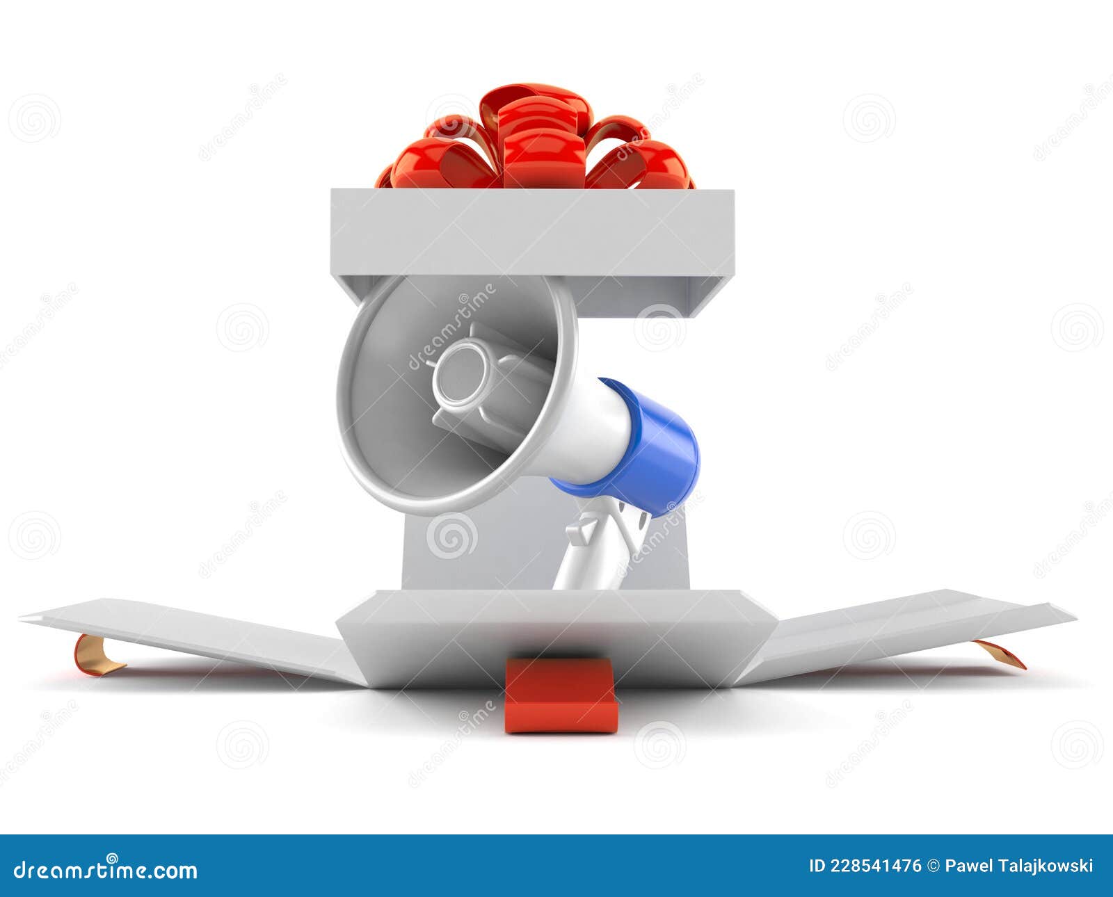 Megaphone inside gift stock illustration. Illustration of advertisement ...
