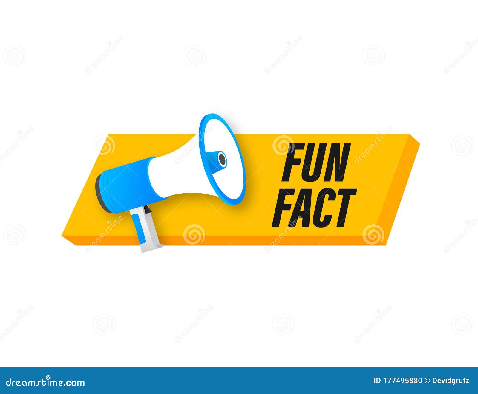 Megaphone Label with Fun Fact. Megaphone Banner. Web Design Stock ...