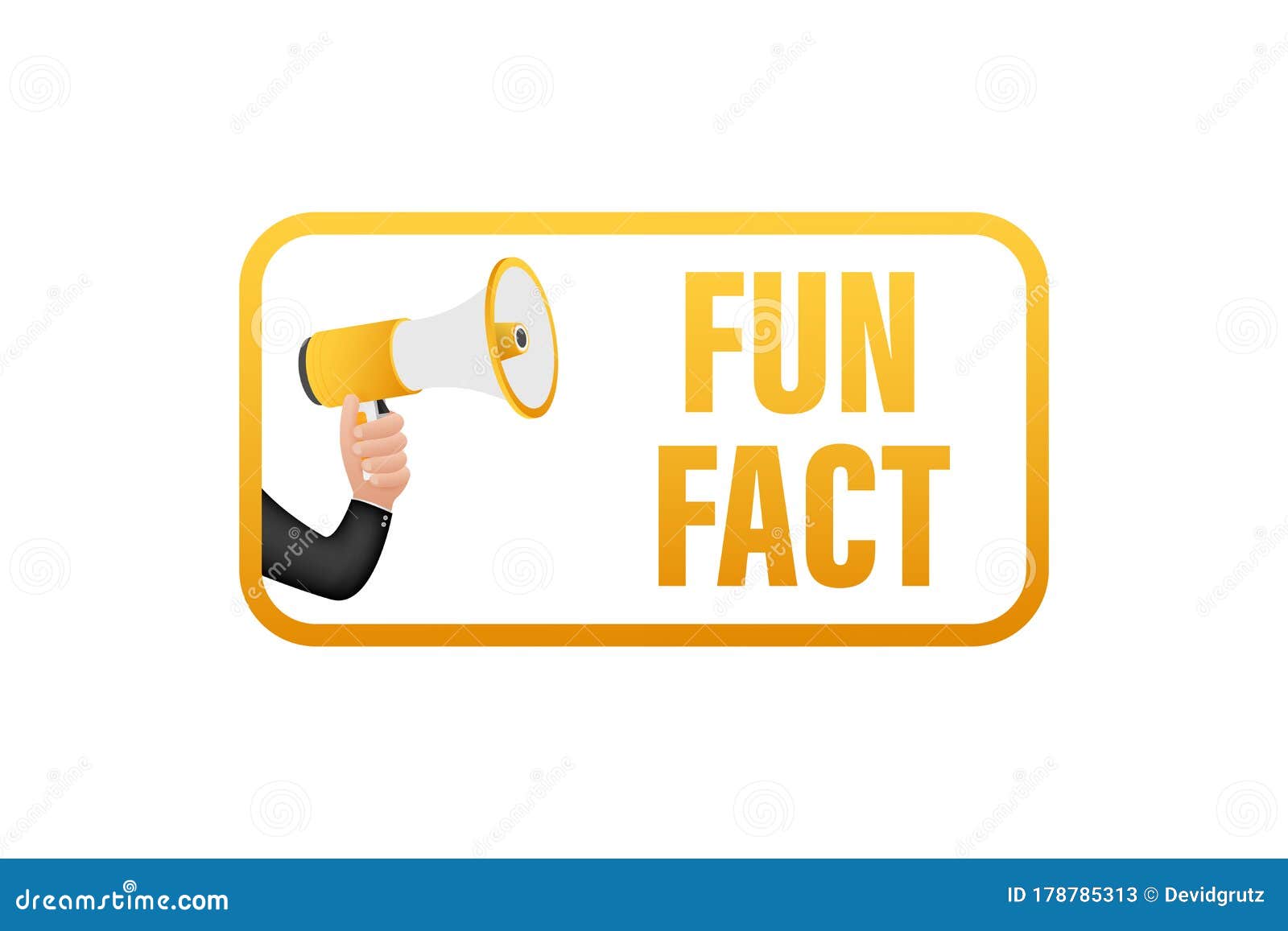 Megaphone Label with Fun Fact. Megaphone Banner. Web Design Stock ...