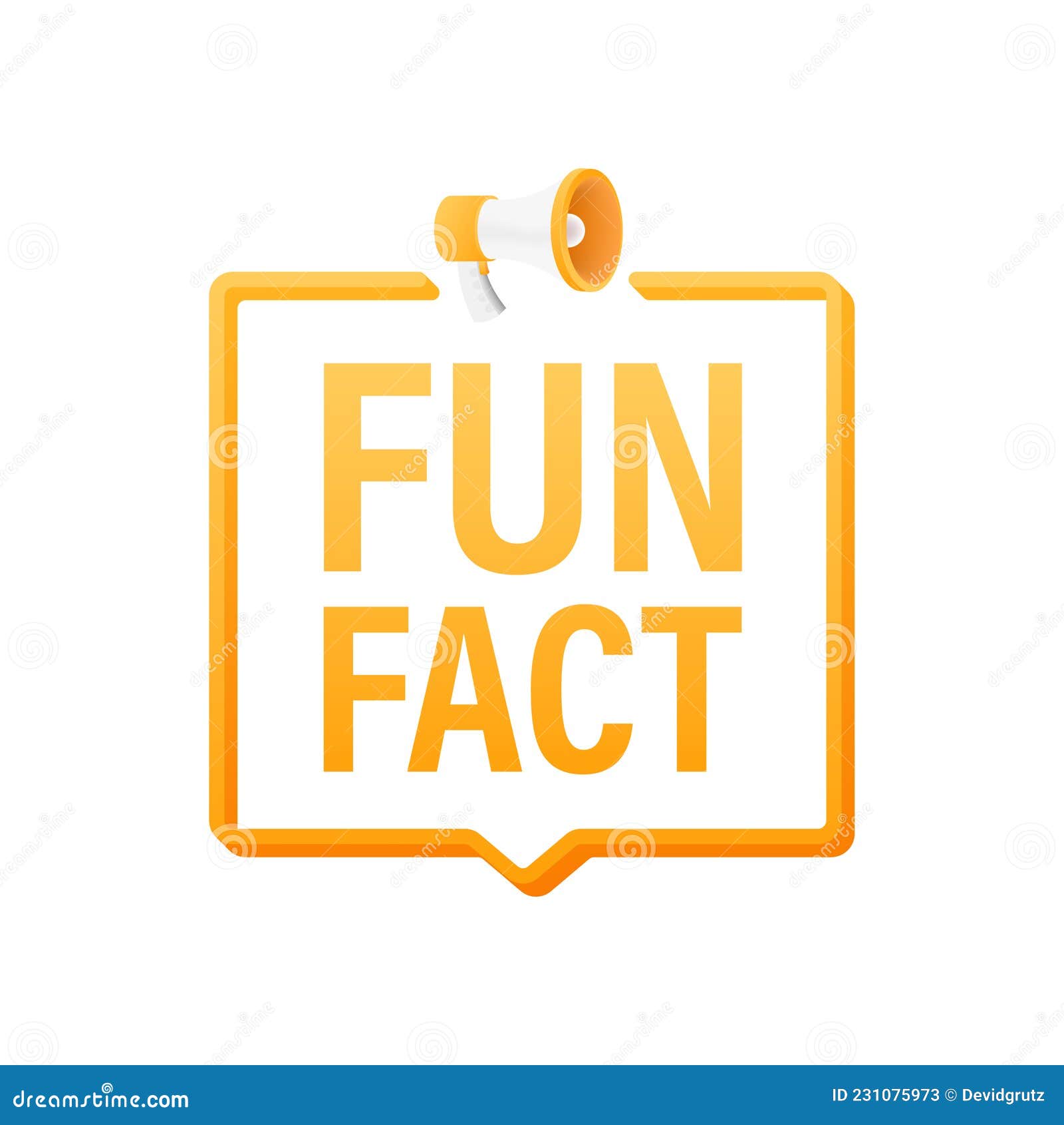 Megaphone Label with Fun Fact. Megaphone Banner. Web Design. Vector ...