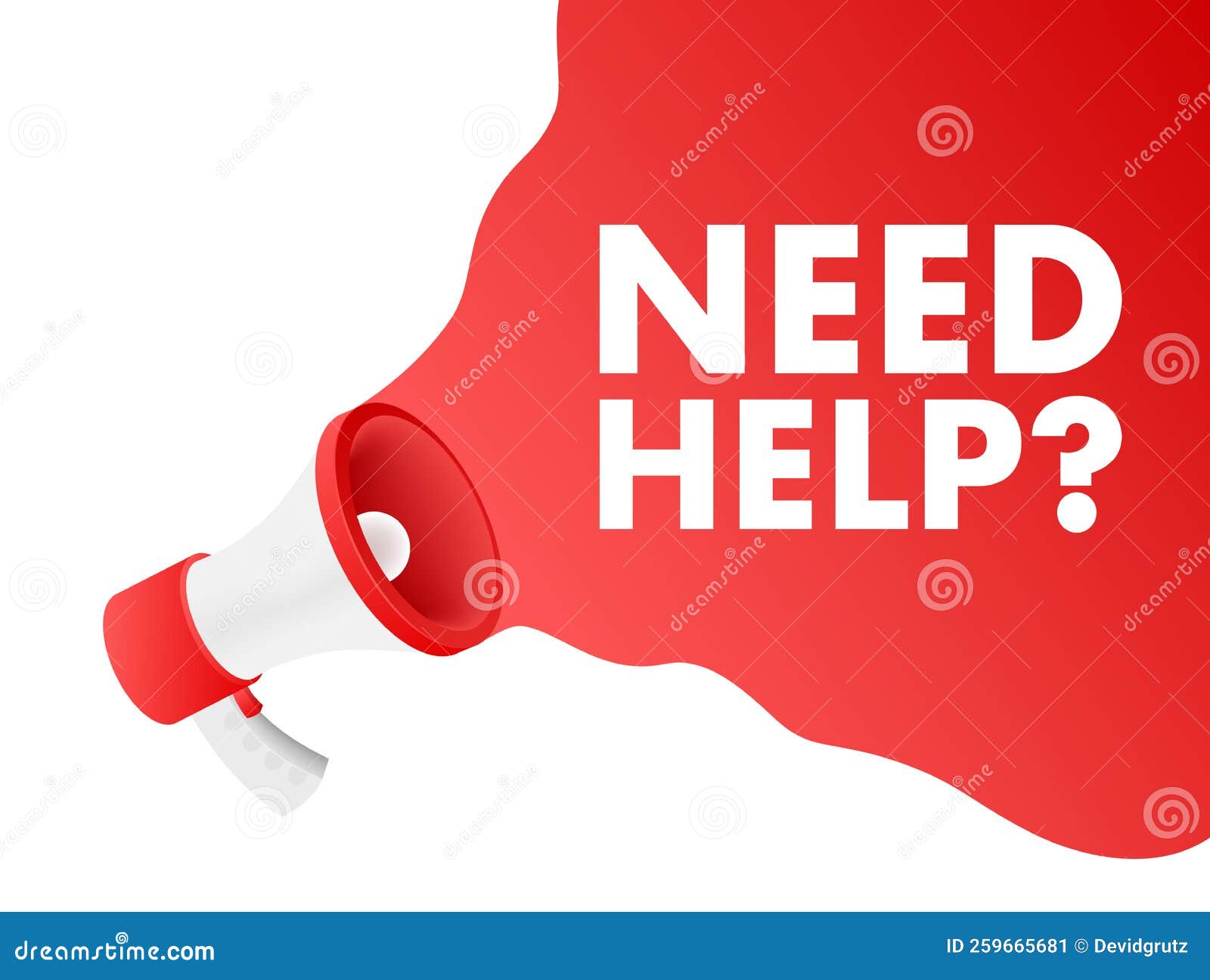 Megaphone Label with Need Help. Megaphone Banner. Web Design. Vector ...