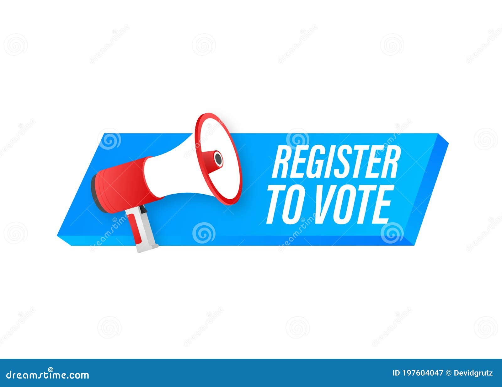 Megaphone Label with Register Now. Megaphone Banner. Web Design. Vector ...