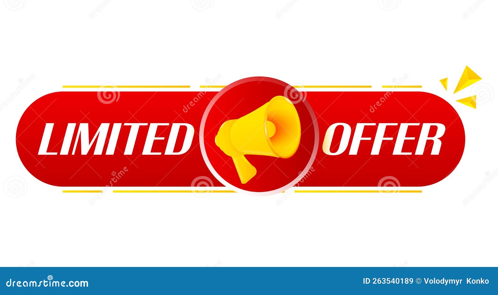 Megaphone with Limited Offer on White Background. Megaphone Banner. Web ...