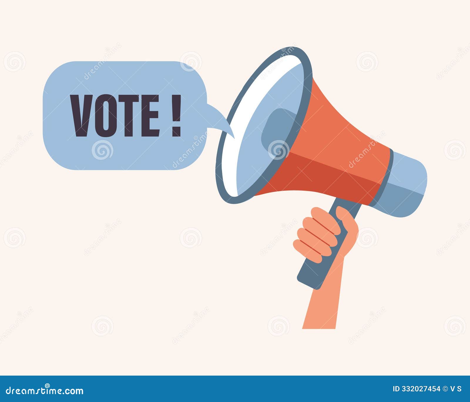 Megaphone, Loudspeaker in Hand. Voting and Elections Campaign Concept ...