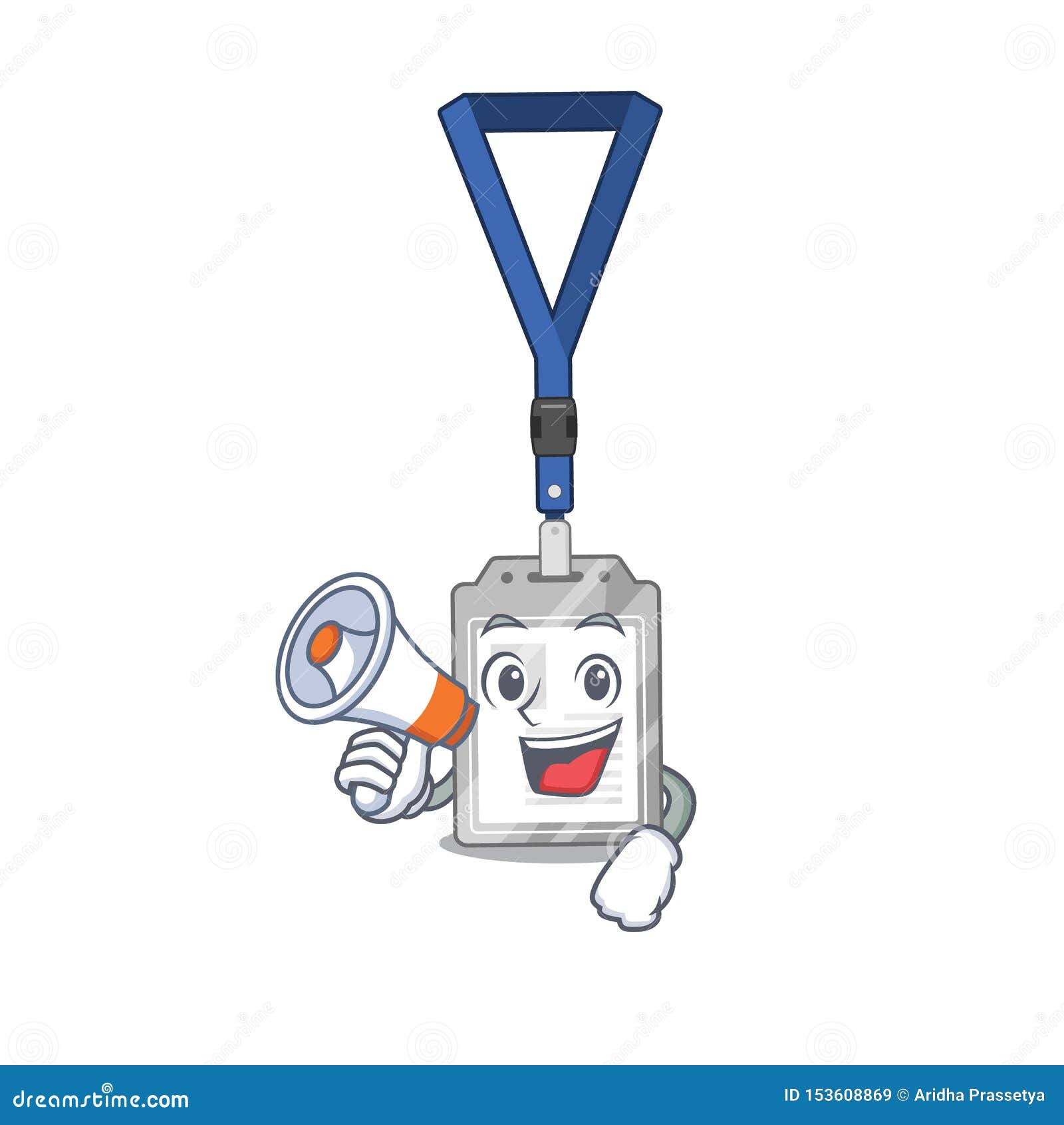 With Megaphone Name Tag in the Character Shape Stock Vector ...