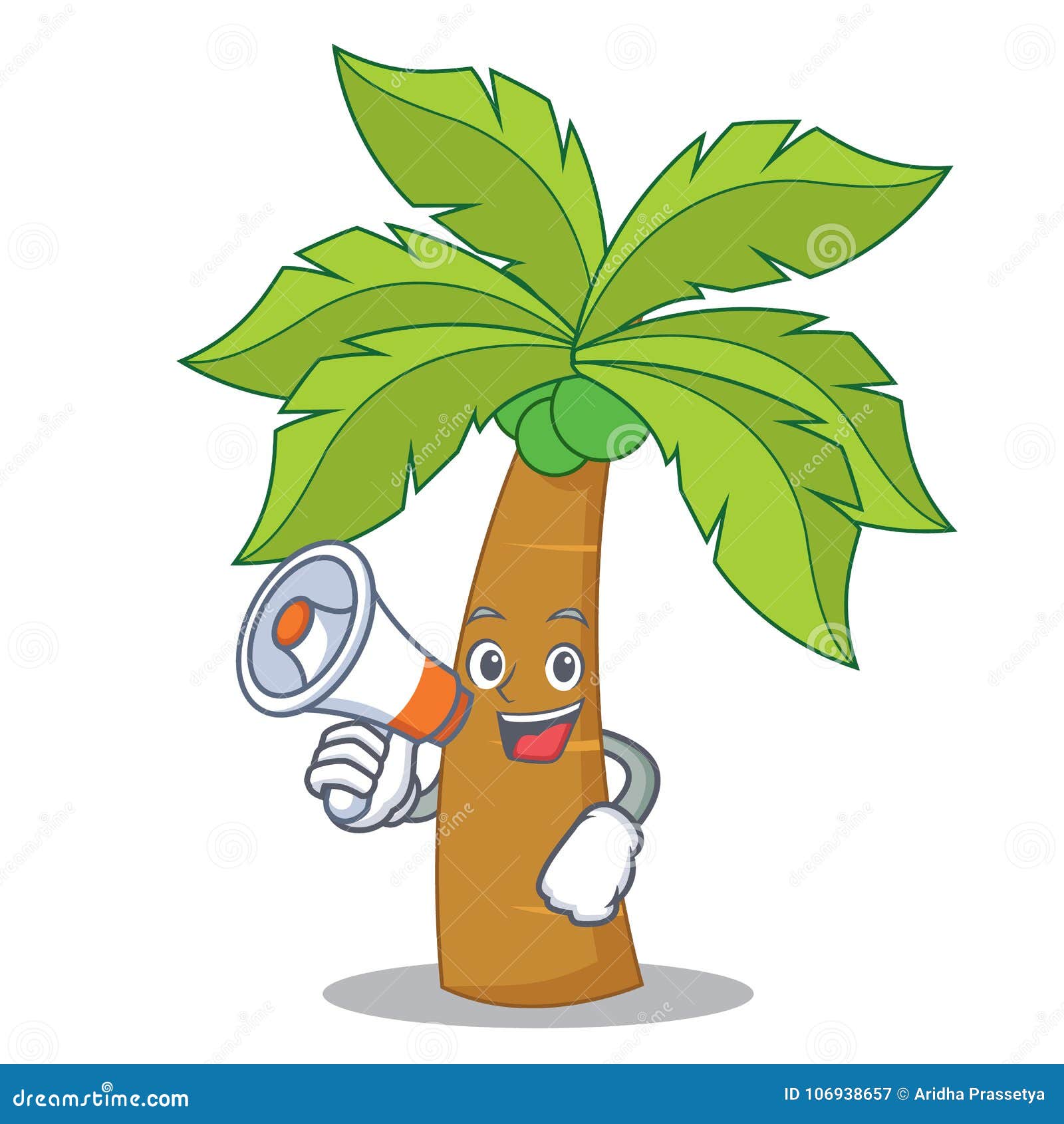 With Megaphone Palm Tree Character Cartoon Stock Vector - Illustration ...