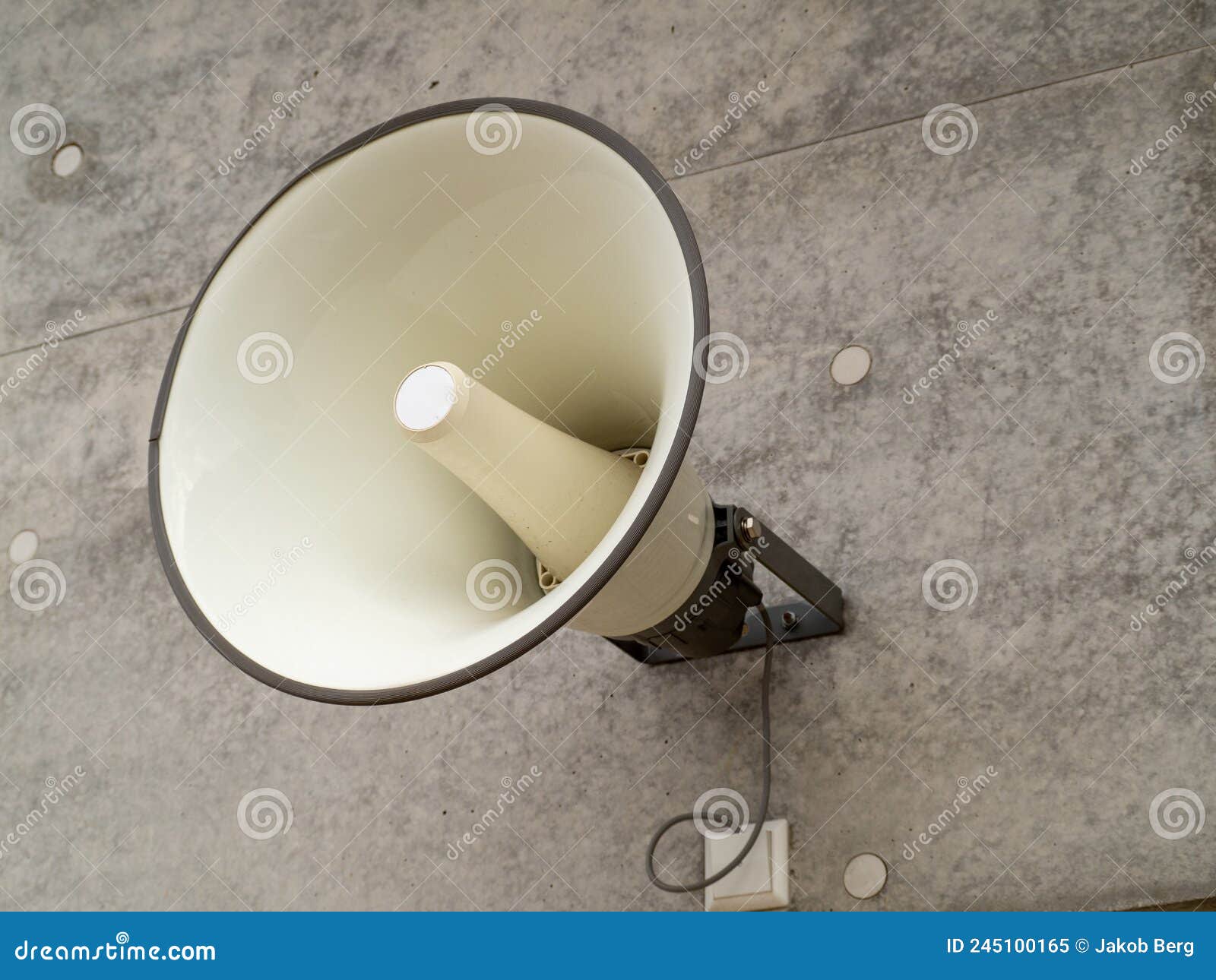 Megaphone in the Park. Loudspeaker on the Wall. Stock Image - Image of ...
