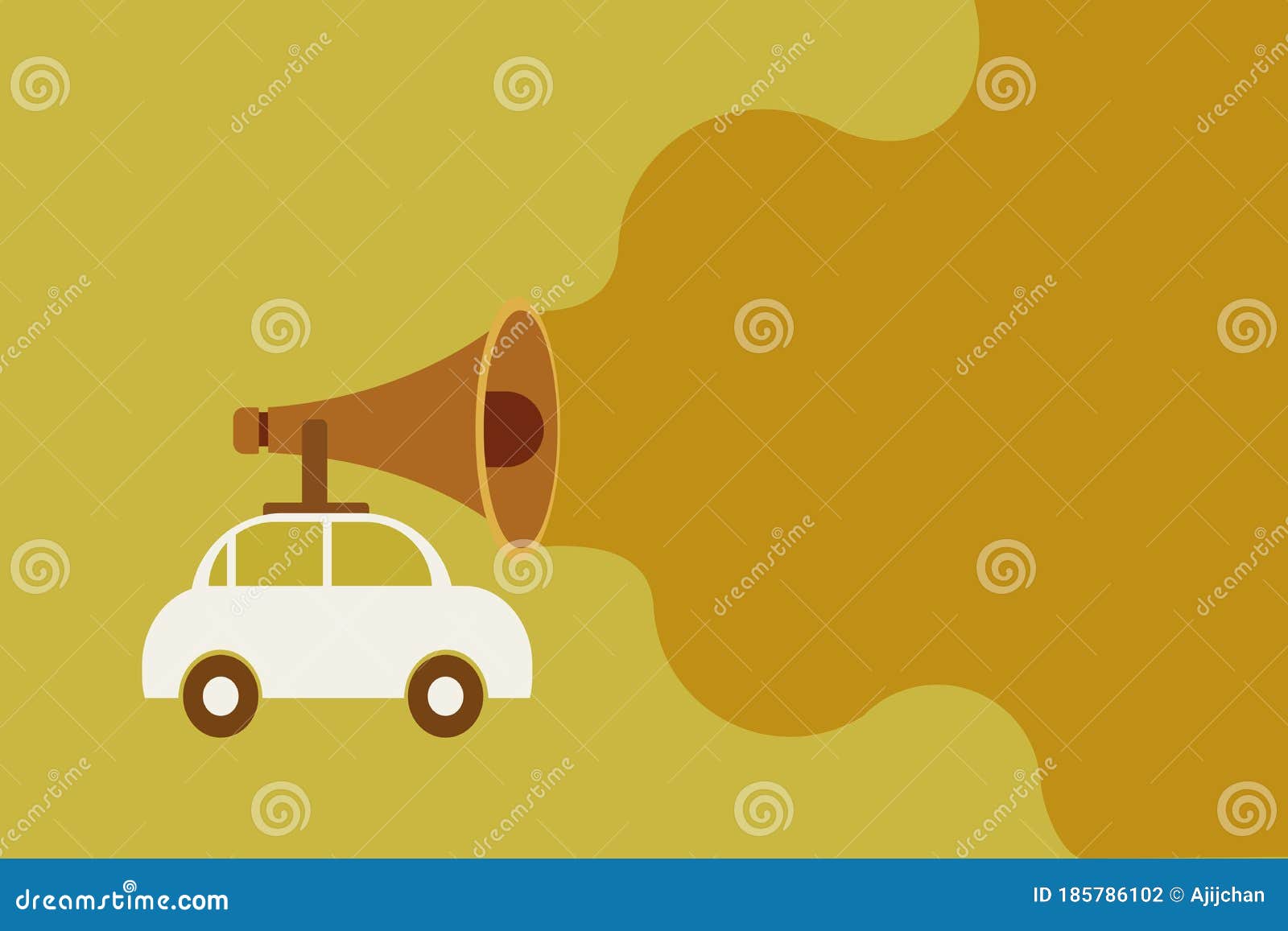 Loud Speaker Announcement in a Car with Copy Space Stock Vector ...