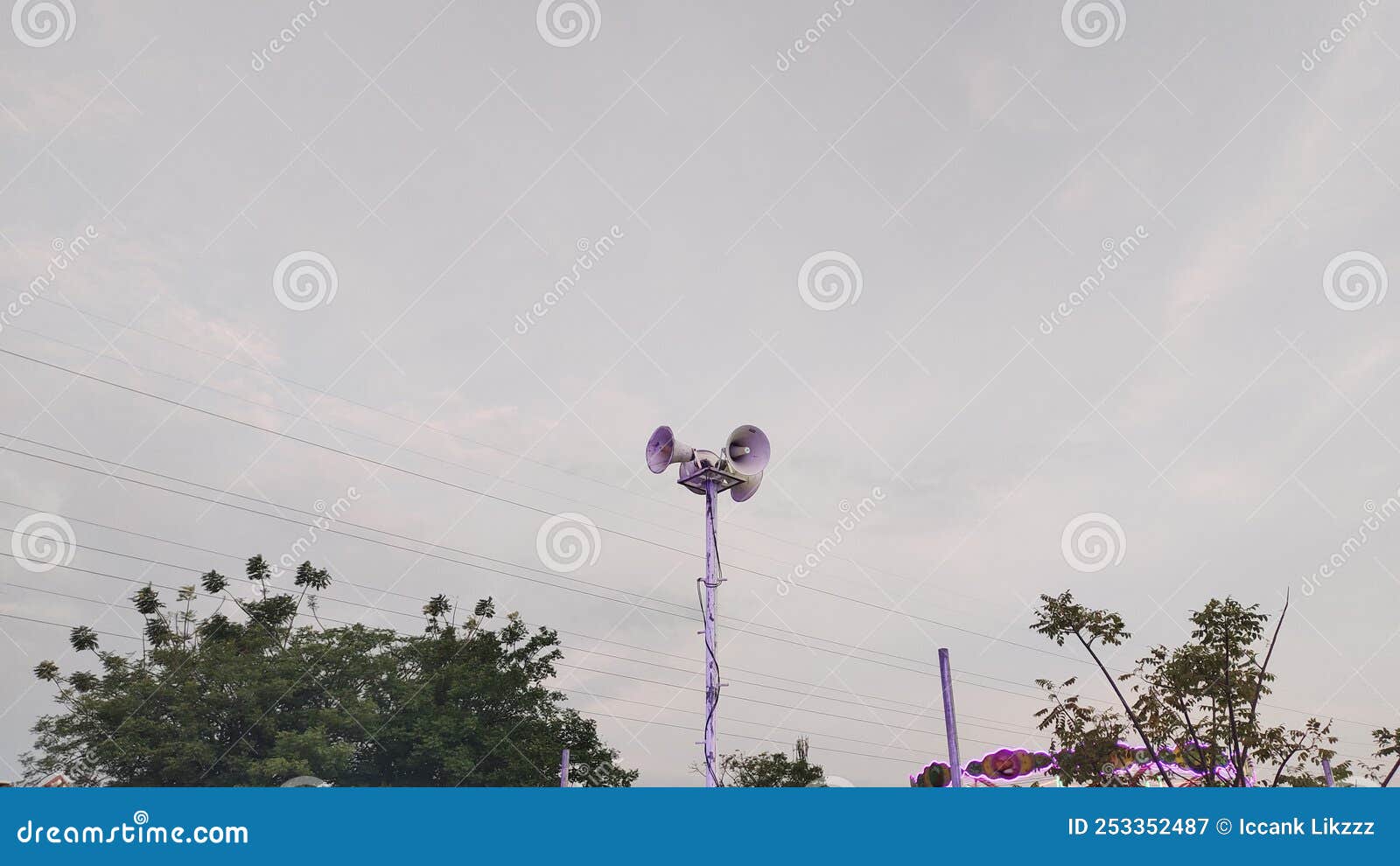 Megaphone Pole in the Evening Sky Stock Image - Image of wind ...