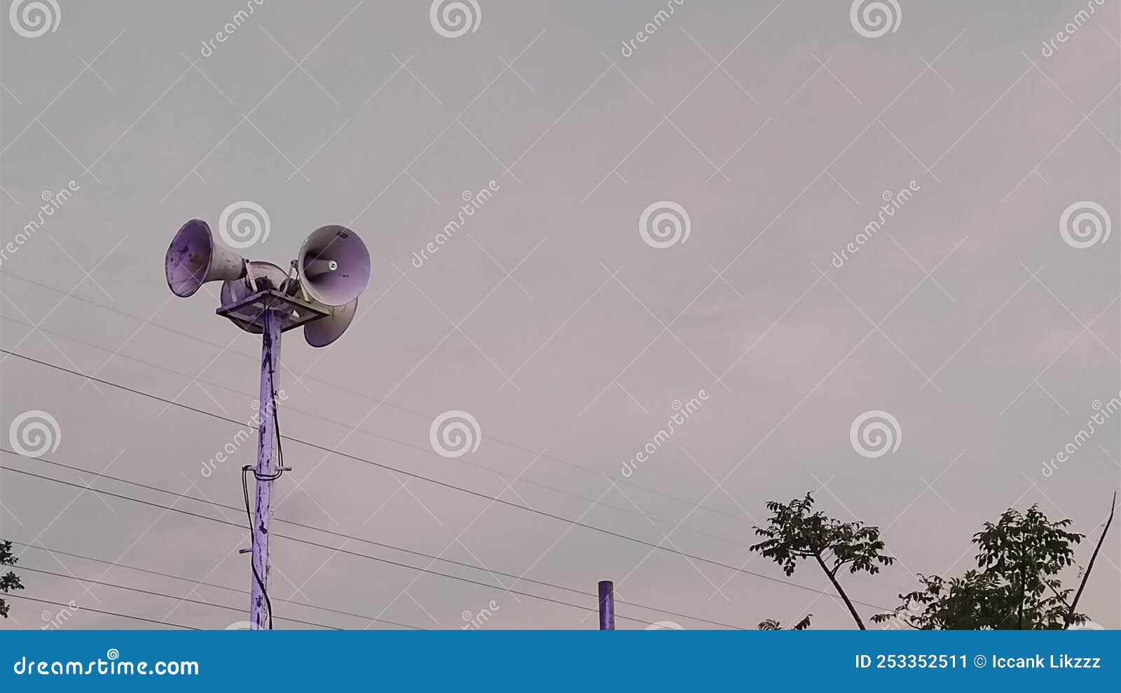 Megaphone Pole in the Evening Sky Stock Image - Image of road ...