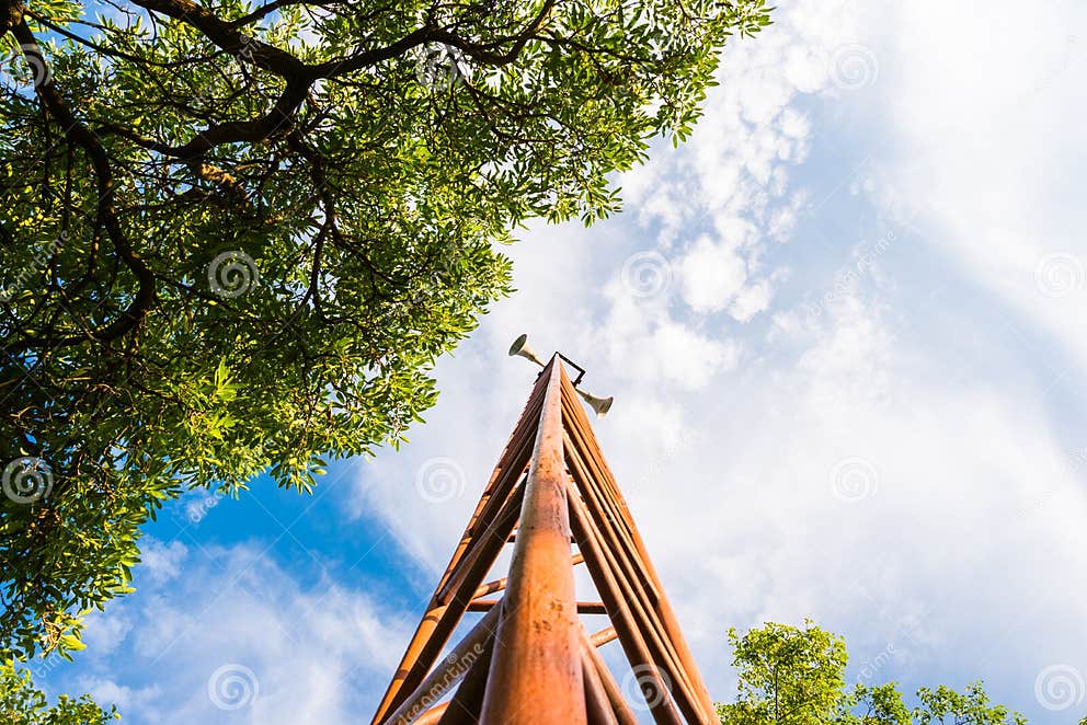 Megaphone post stock image. Image of information, blue - 54202519