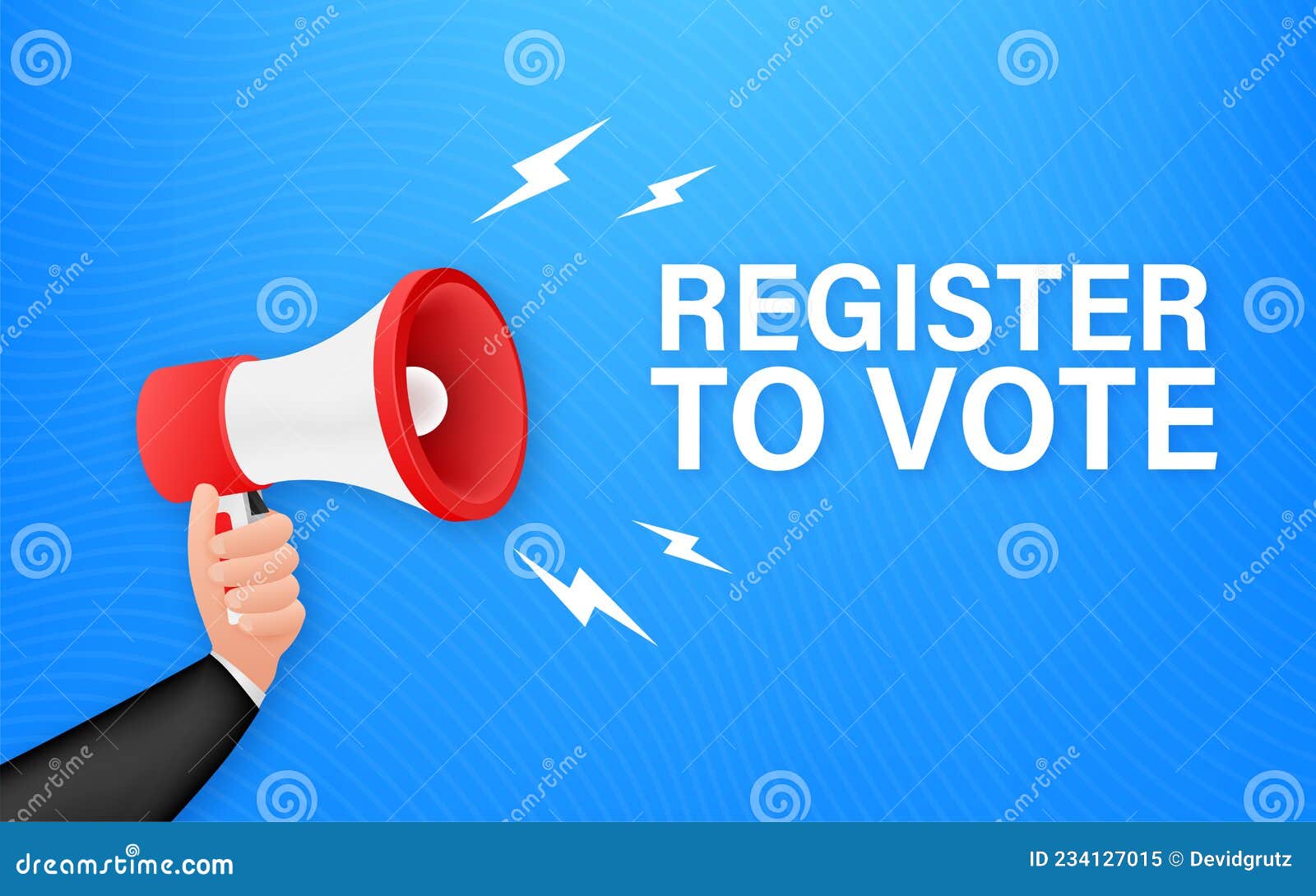 Megaphone with Register To Vote. Vector Illustration Stock Vector ...