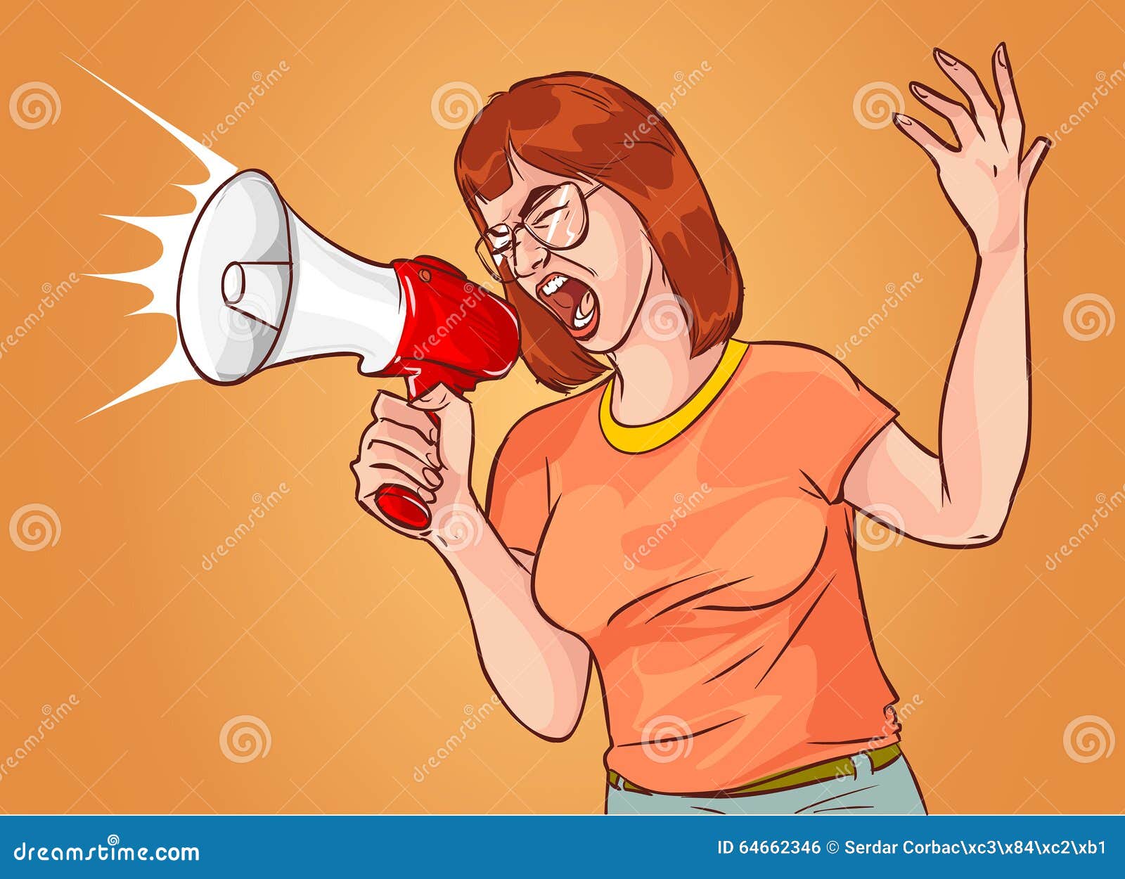Shouting Woman Cartoon Vector | CartoonDealer.com #35297107