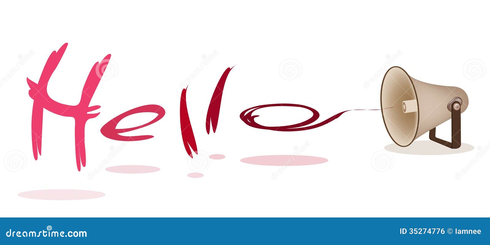 Megaphone Shouting Word Hello on White Background Stock Vector ...