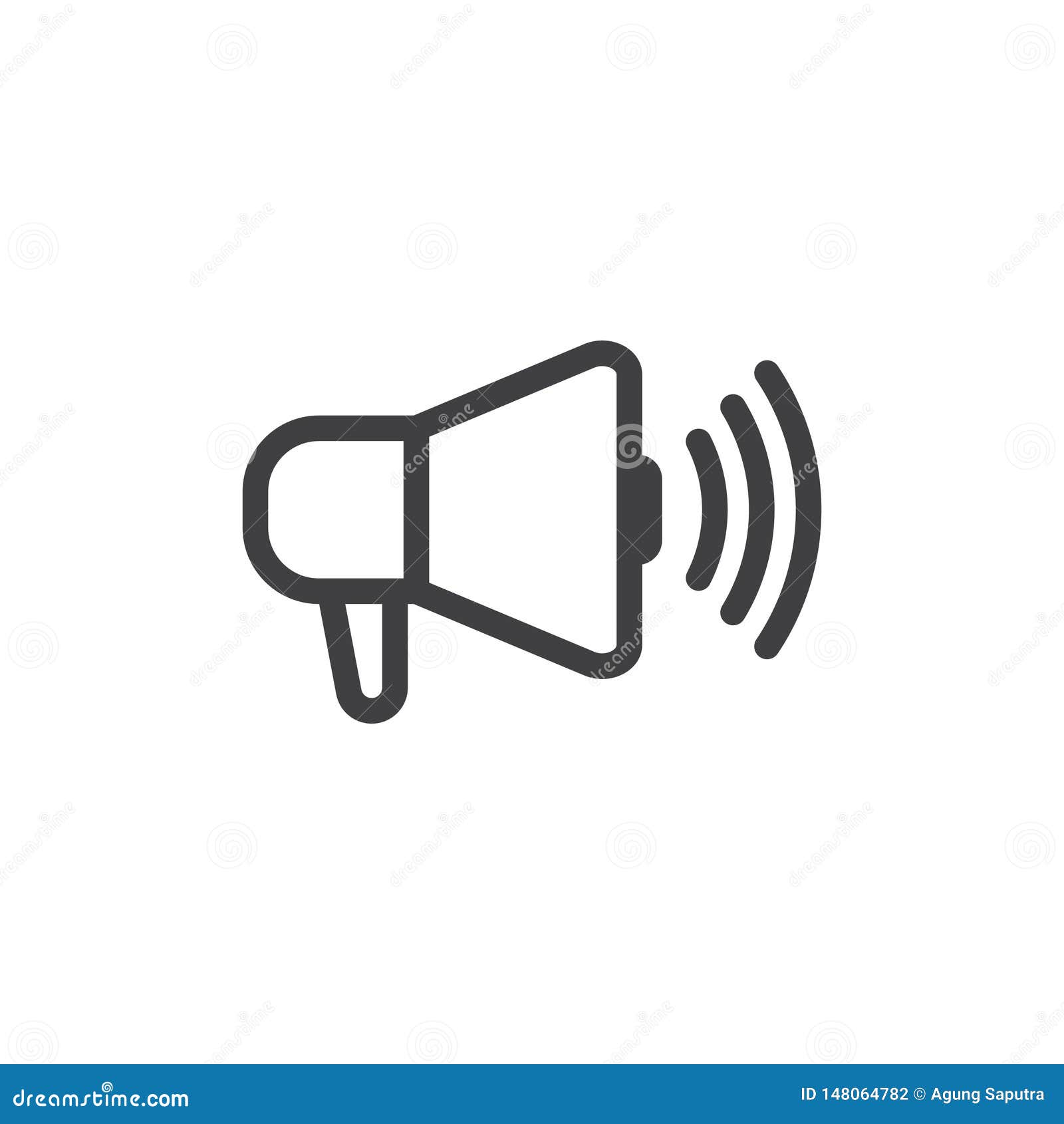 Megaphone Simple Black Line Speaker Vector Icon | CartoonDealer.com ...