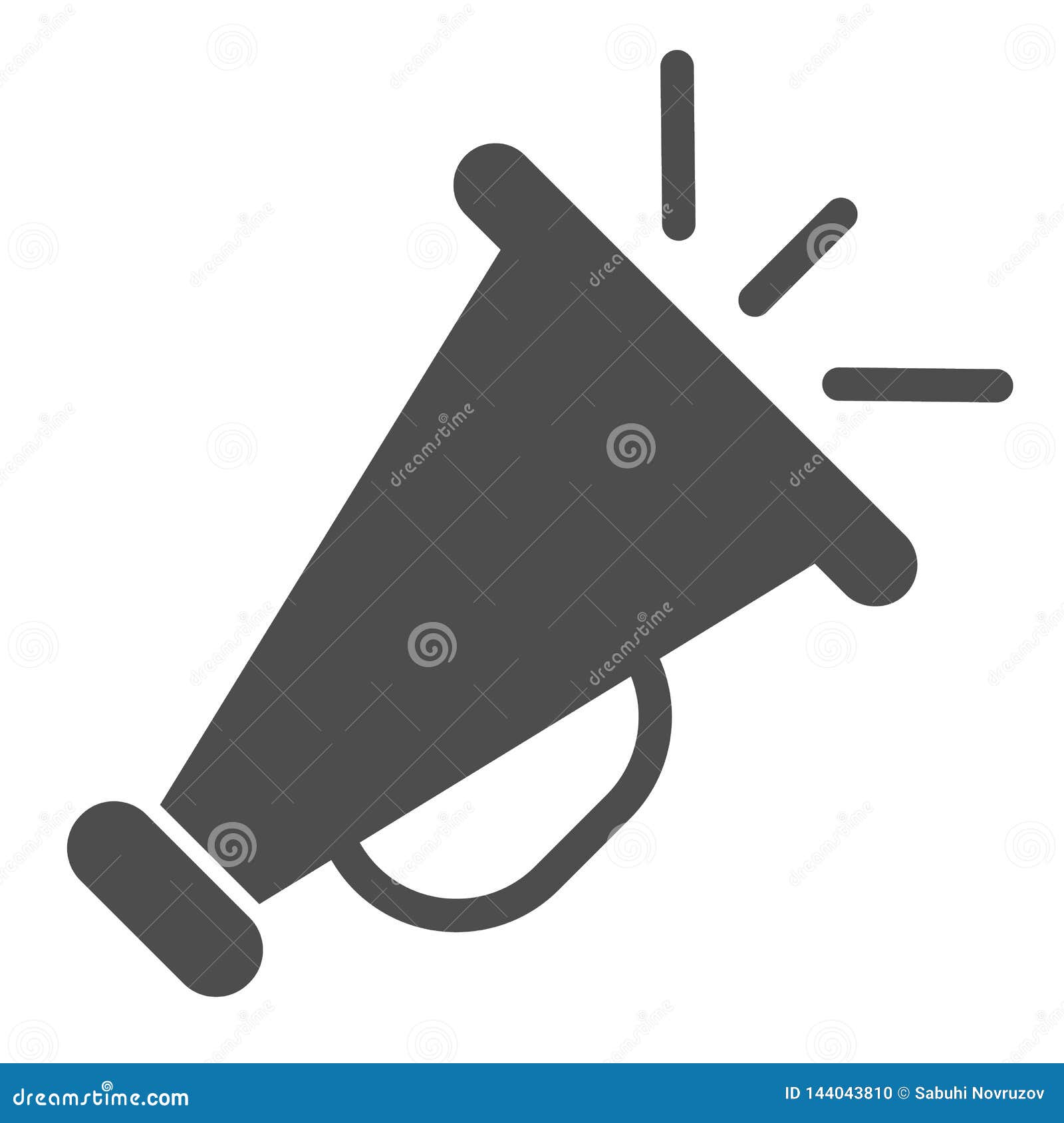 Megaphone Solid Icon. Advertising Vector Illustration Isolated on White ...