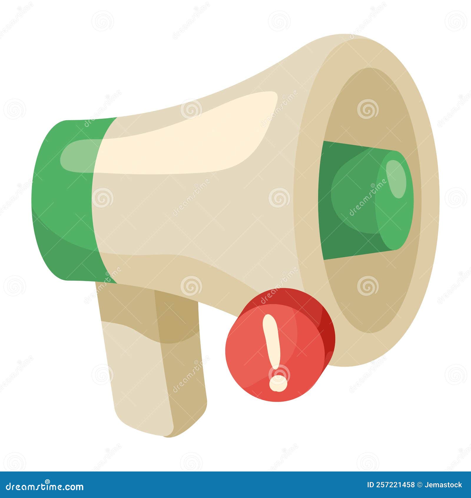 Megaphone sound 3d style stock vector. Illustration of caution - 257221458