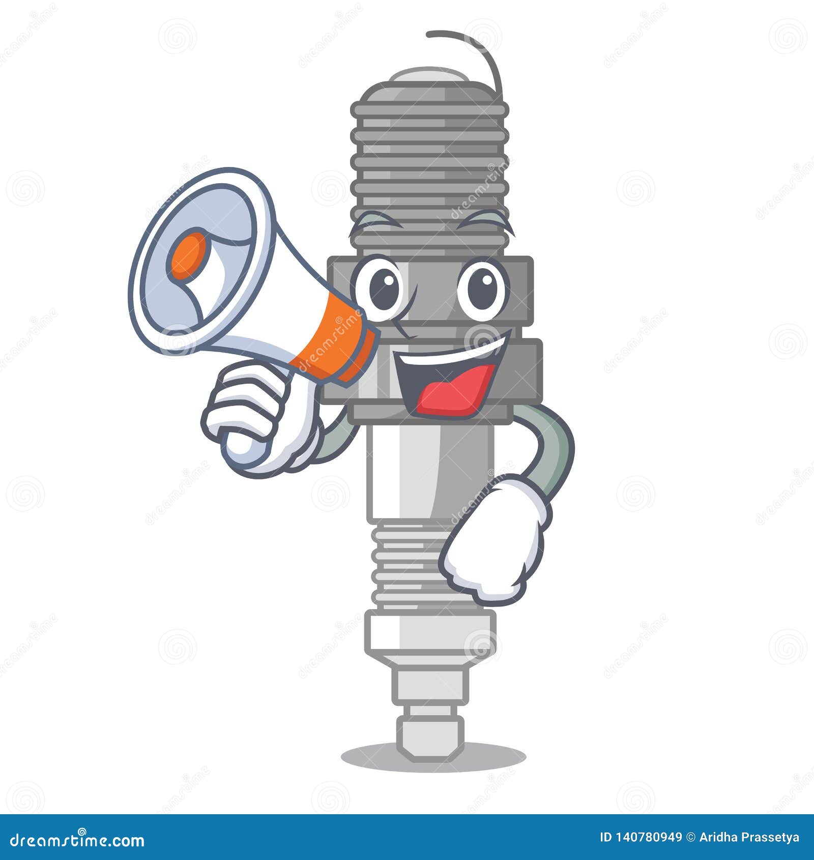 With Megaphone Spark Plug in the Character Shape Stock Vector ...