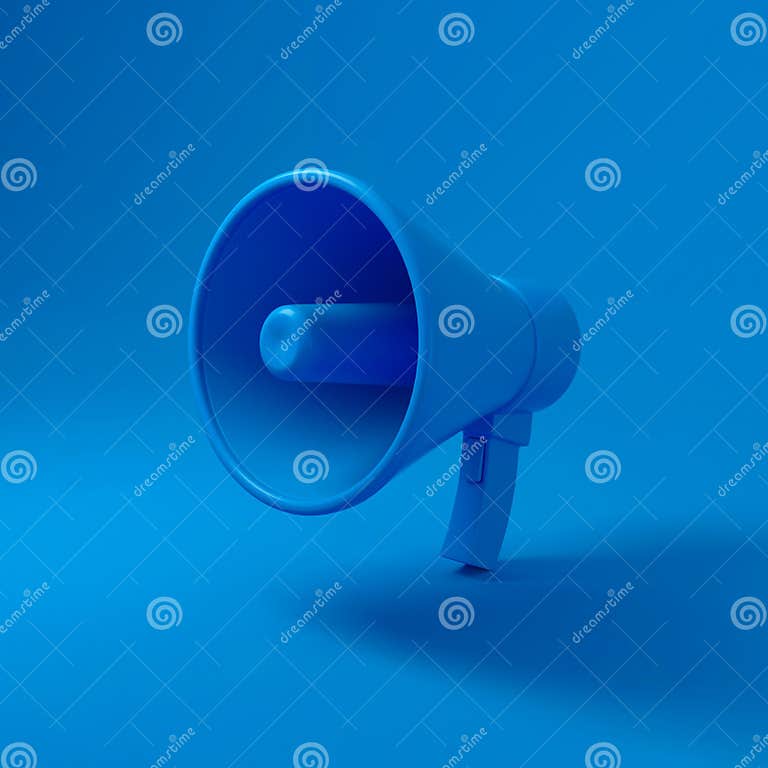 Megaphone Speaker on Blue Background Stock Illustration - Illustration ...