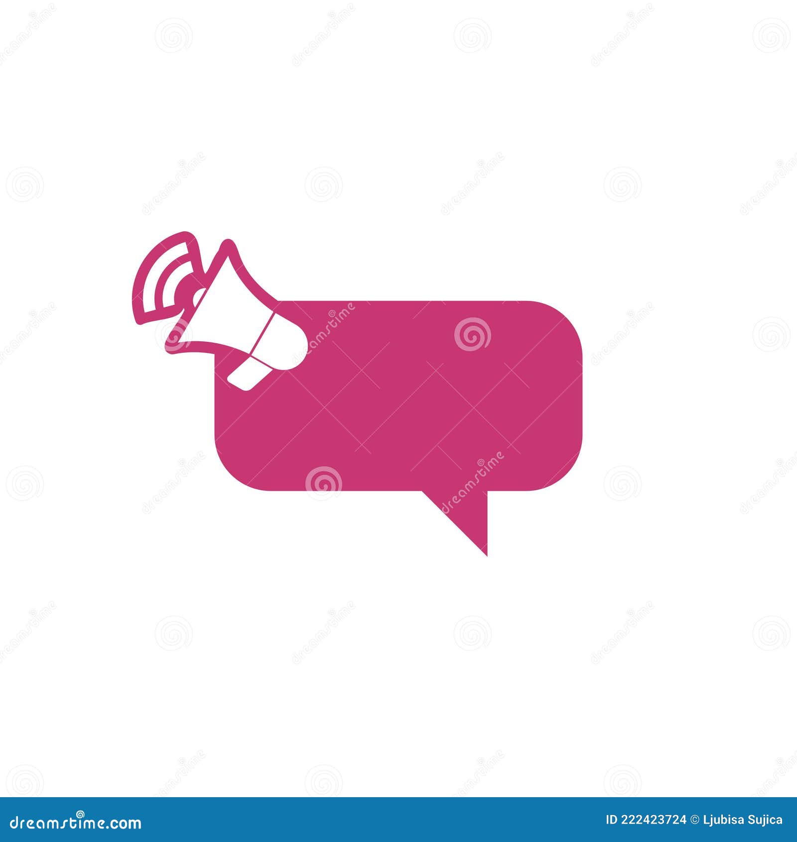 Megaphone with Speech Bubble Icon Isolated on White Background Stock ...