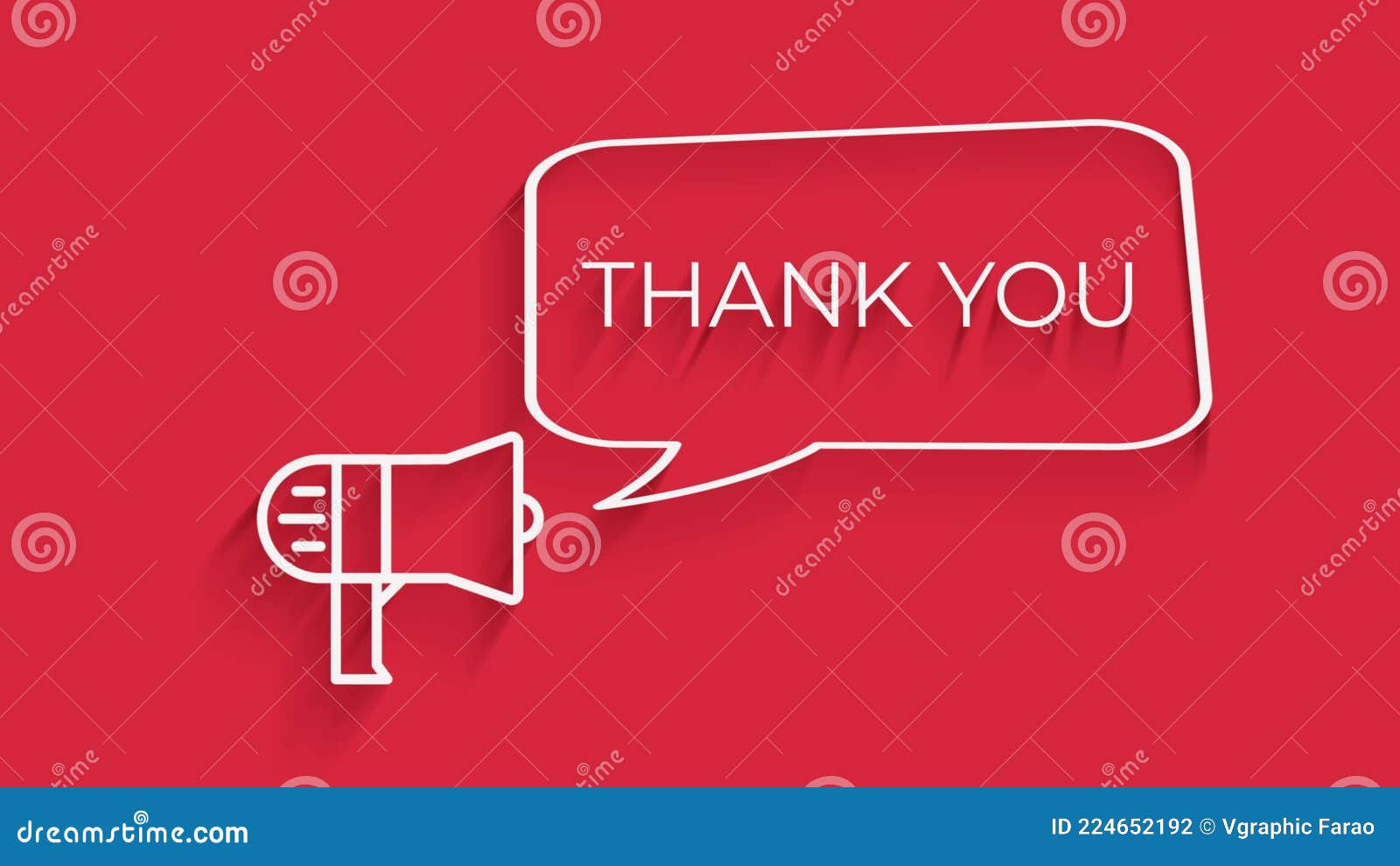 Megaphone with Speech Bubble Thank You Cursive Text Transition ...