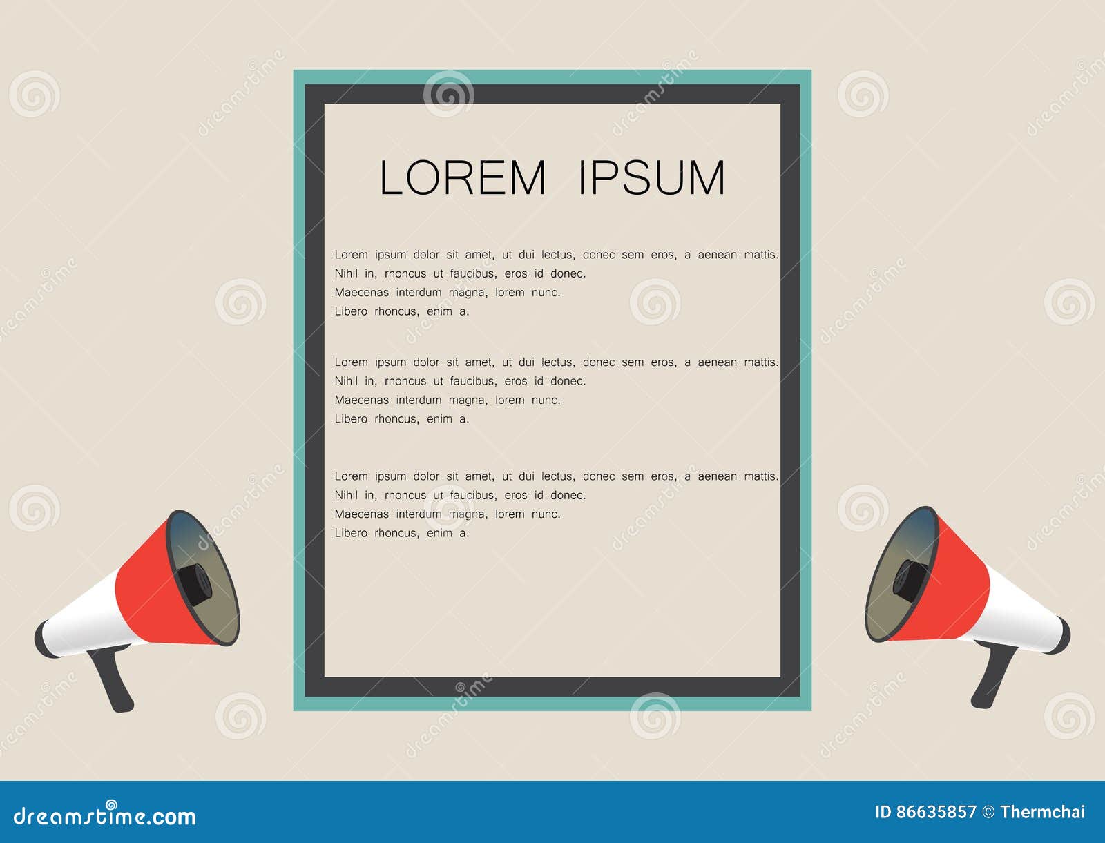 Megaphone Speech Templates for Text Stock Illustration - Illustration ...