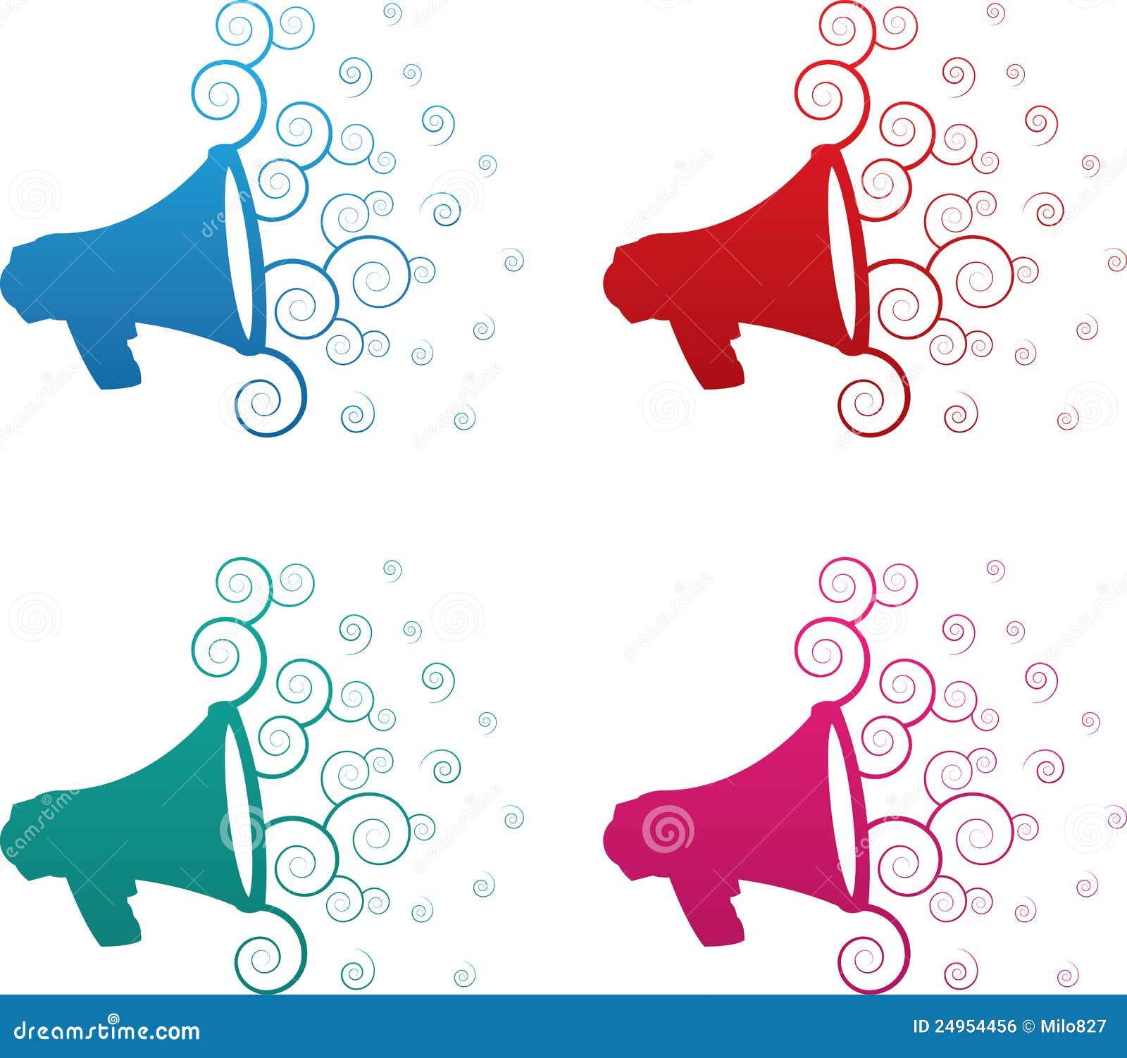 Megaphone Spirals Colors stock vector. Illustration of monochromatic ...